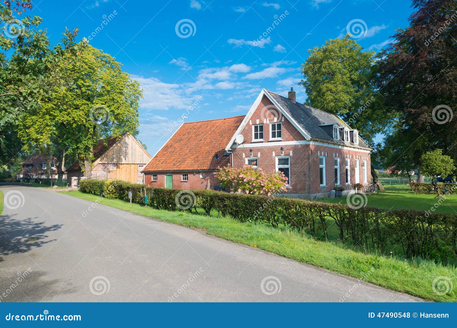 Dutch farmhouse stock photo. Image of house, farm, bench - 47490548