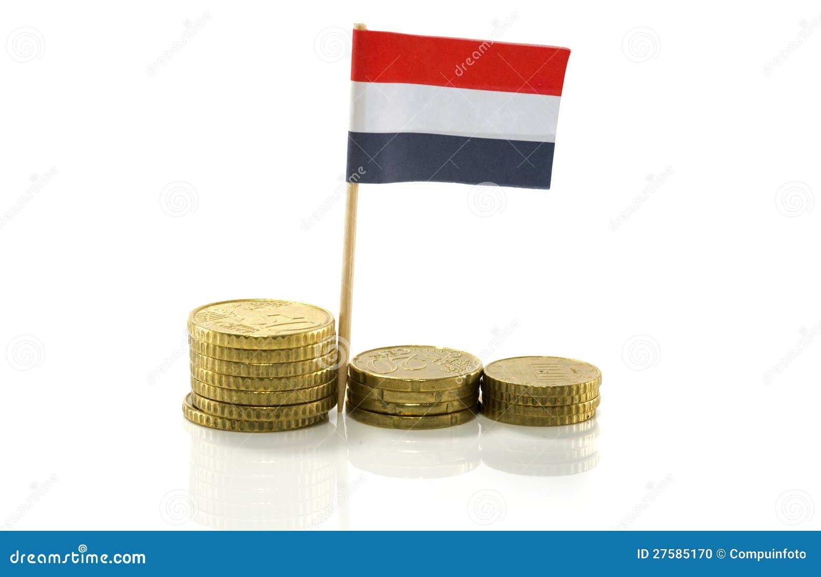 Dutch flag with euro coins stock photo. Image of whie - 27585170