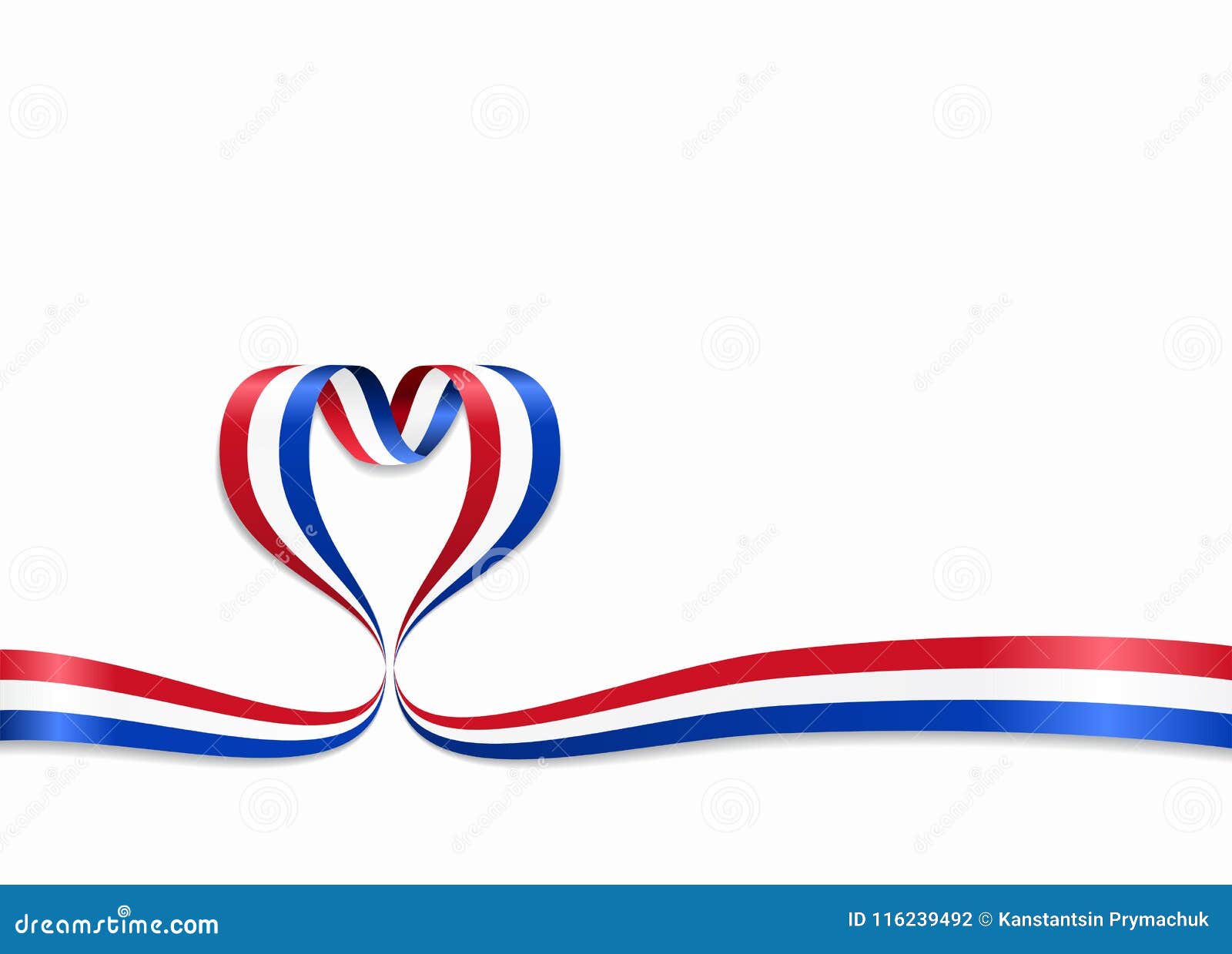 Dutch Flag Heart-shaped Ribbon. Vector Illustration. Stock Vector - Illustration of graphic ...