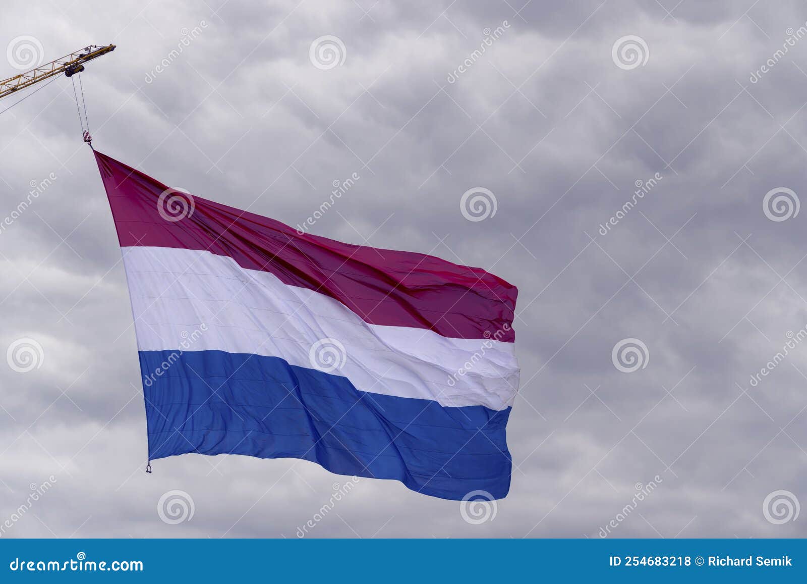 Dutch Flag Hoisted on a National Holiday Stock Photo - Image of white ...