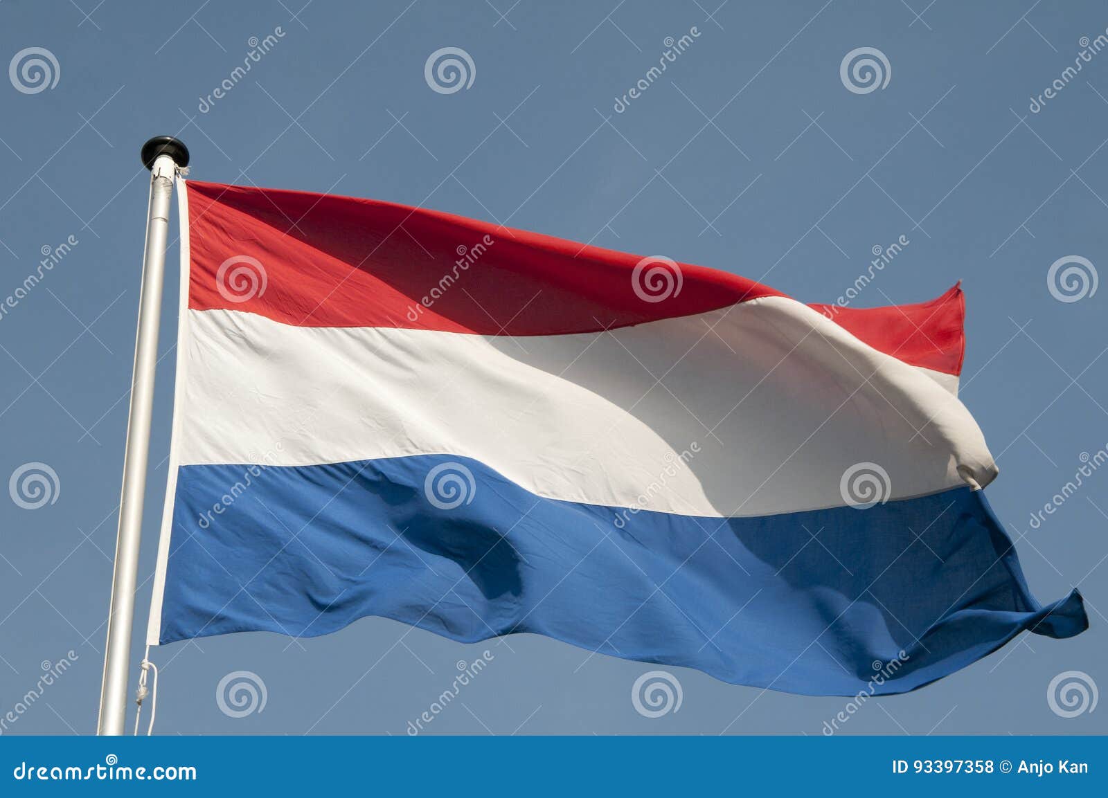 Dutch flag stock photo. Image of wave, white, netherlands - 93397358
