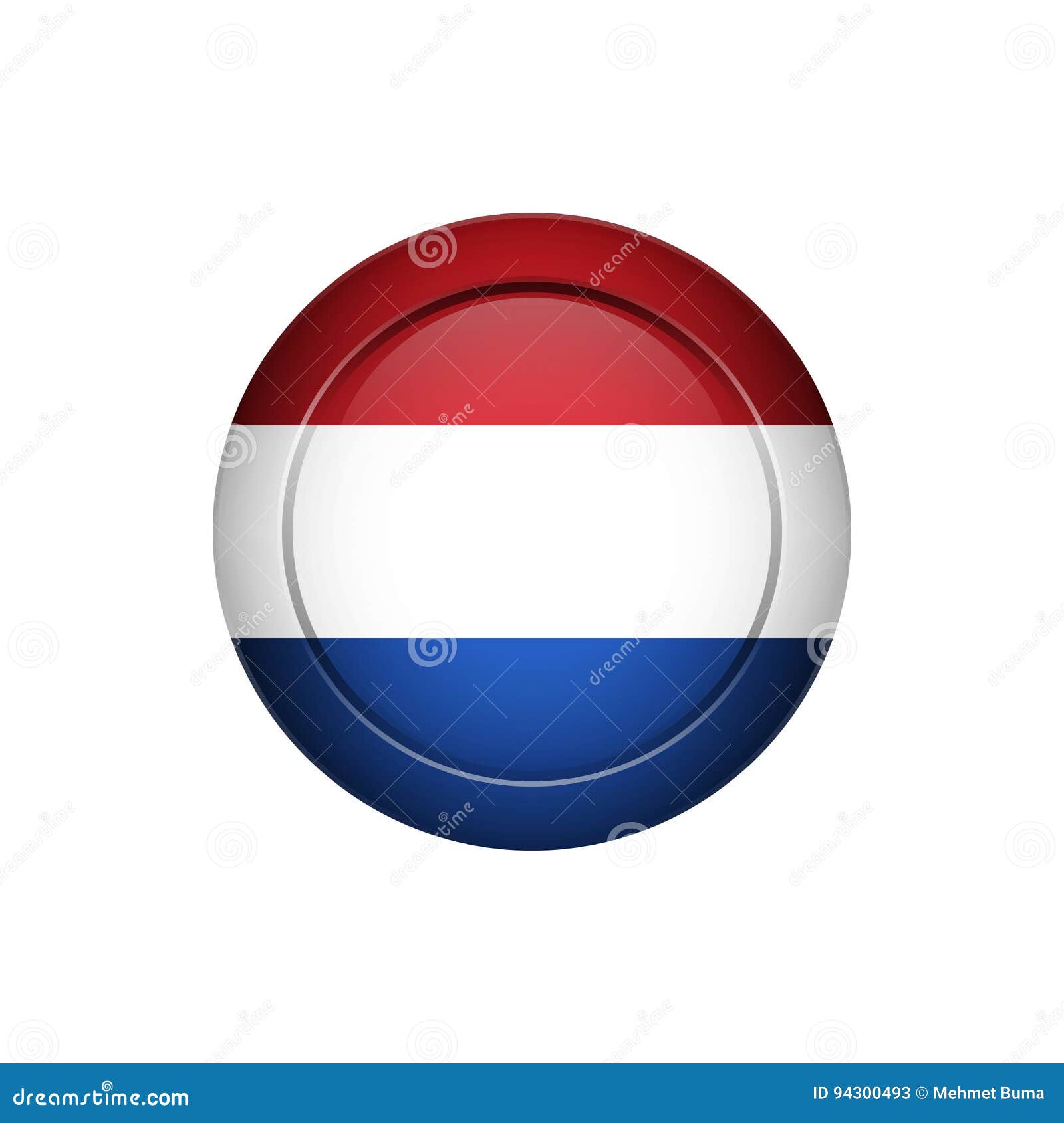 Dutch Flag on the Round Button, Illustration Stock Vector ...