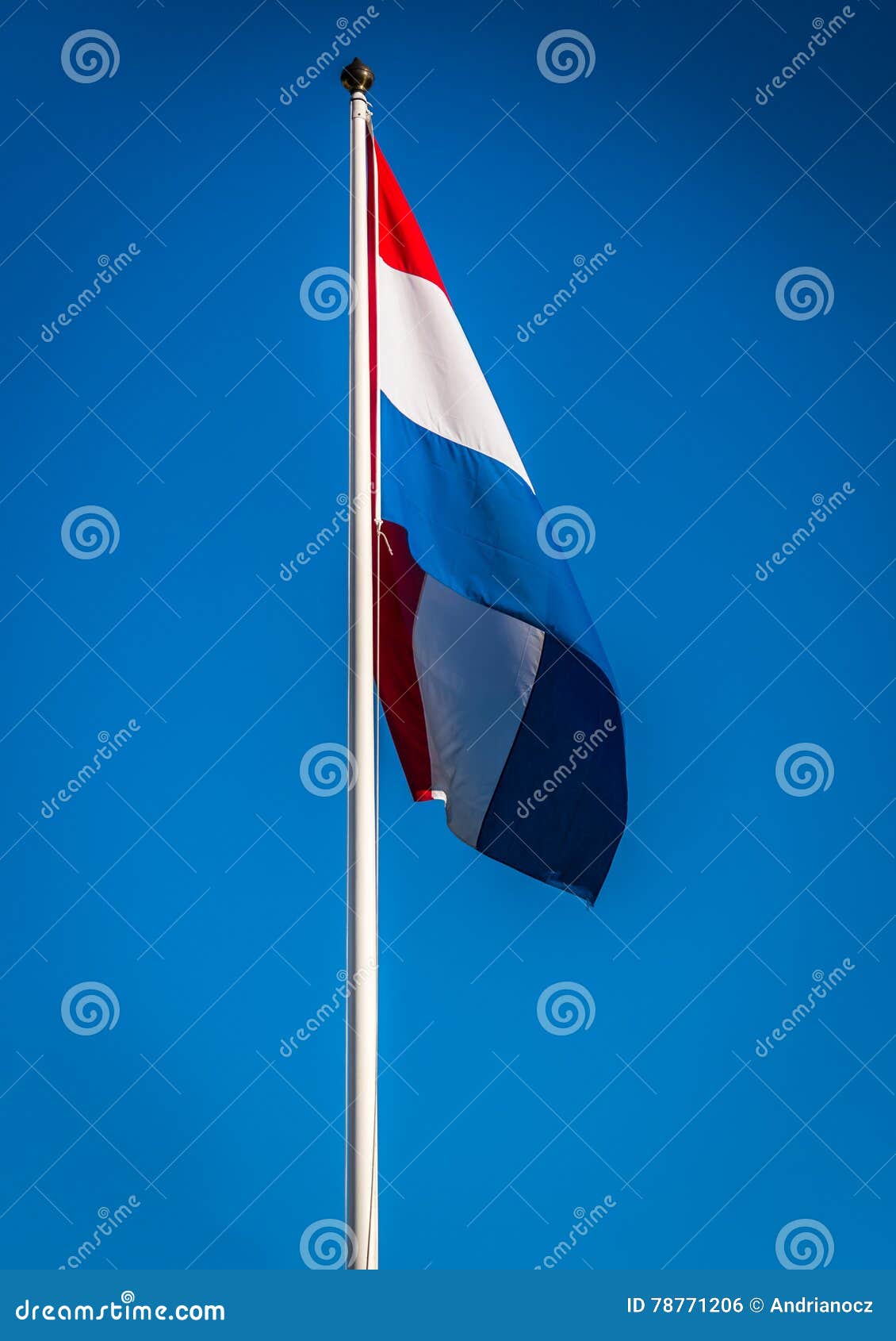 Dutch Flag Waving in the Wind, Netherlands Stock Photo - Image of ...