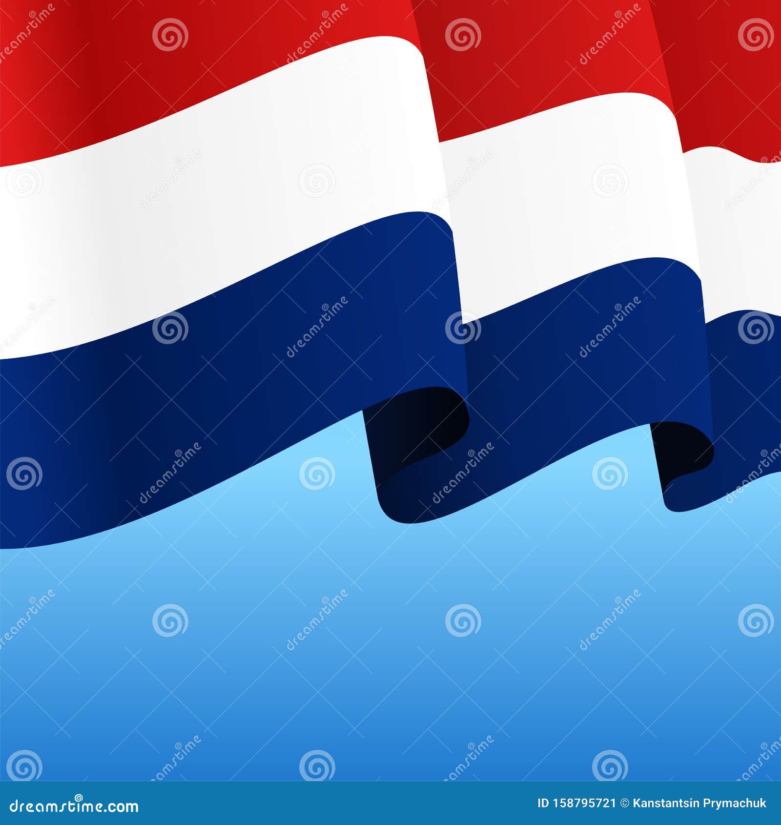 Dutch Flag Wavy Abstract Background. Vector Illustration. Stock Vector ...
