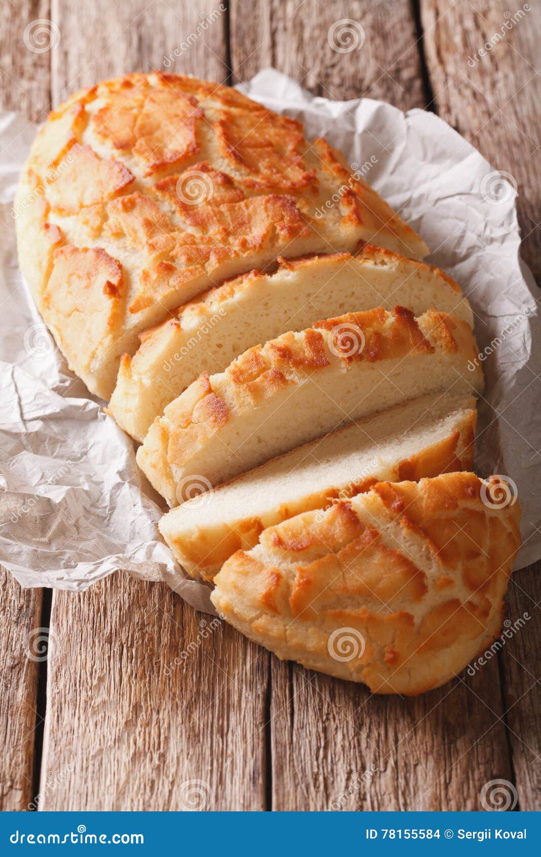 Dutch Food: Tiger Bread Sliced Close-up. Vertical Stock Photo - Image ...