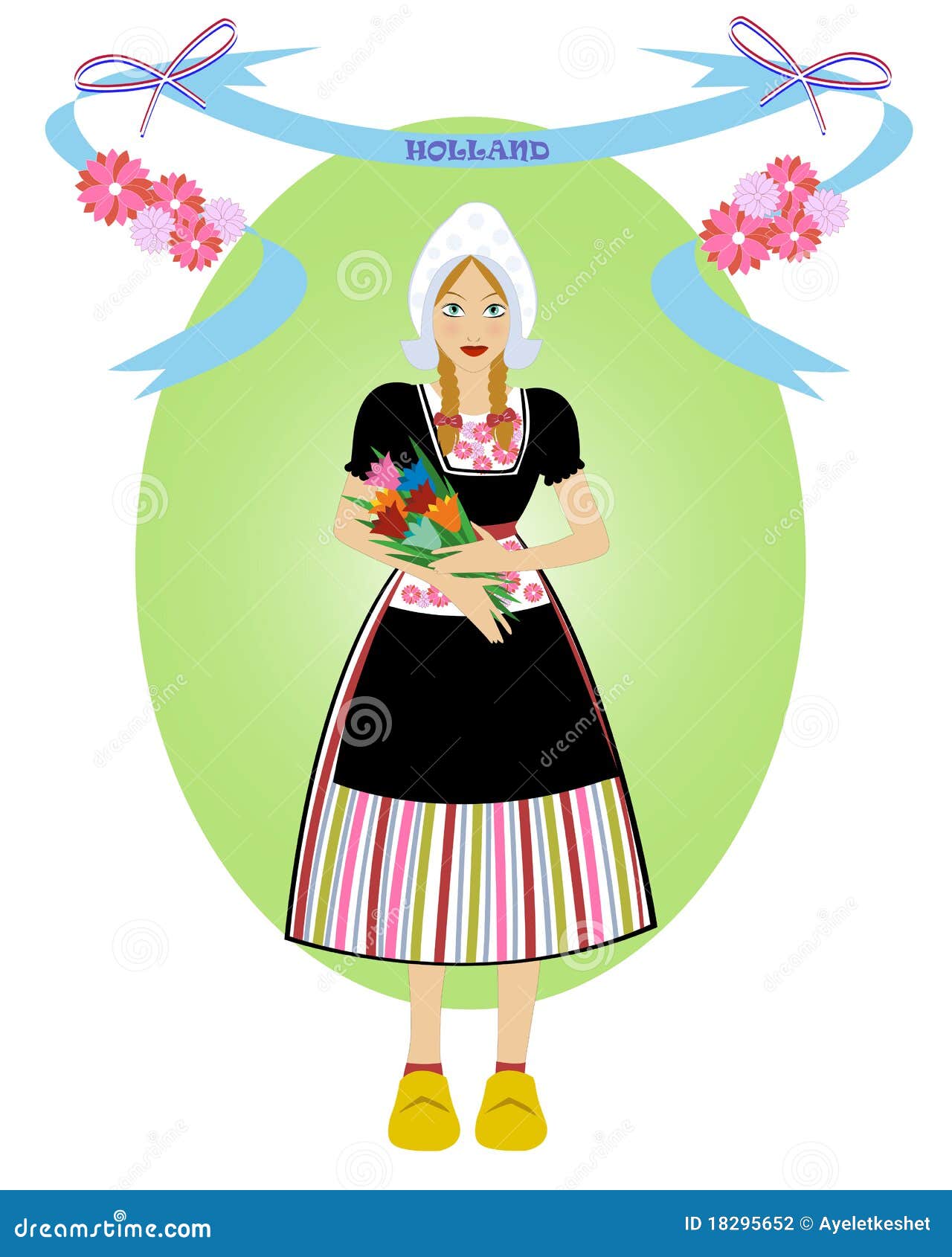Dutch girl stock vector. Illustration of character, icon - 18295652
