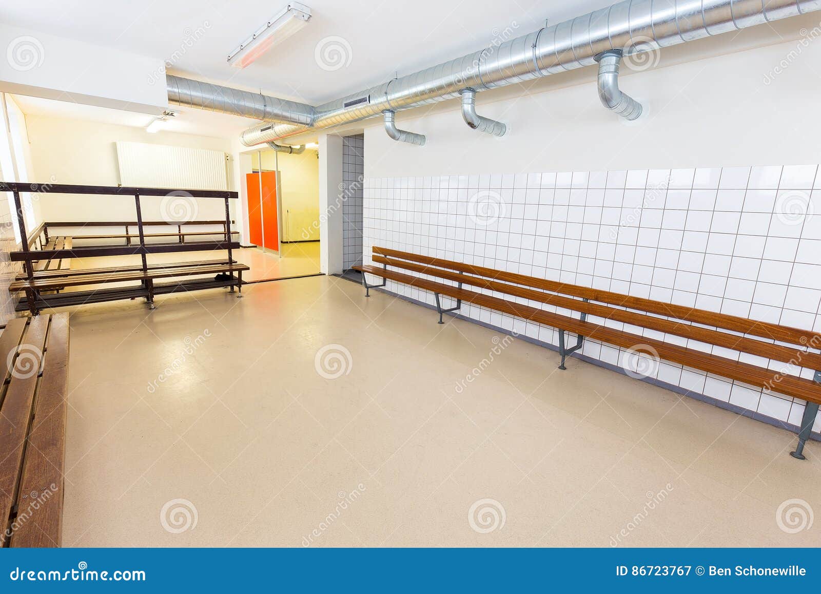 Dutch Group Dressing Room on Secondary School Stock Image - Image of ...