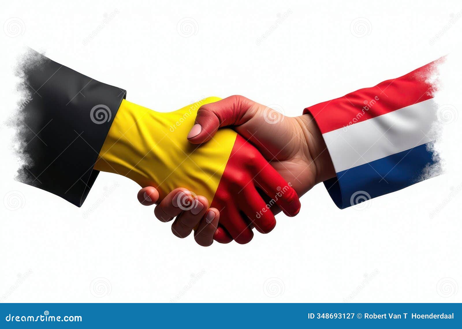 A Dutch Hand Shaking a Belgium Hand at 6-12-2024 Stock Illustration ...