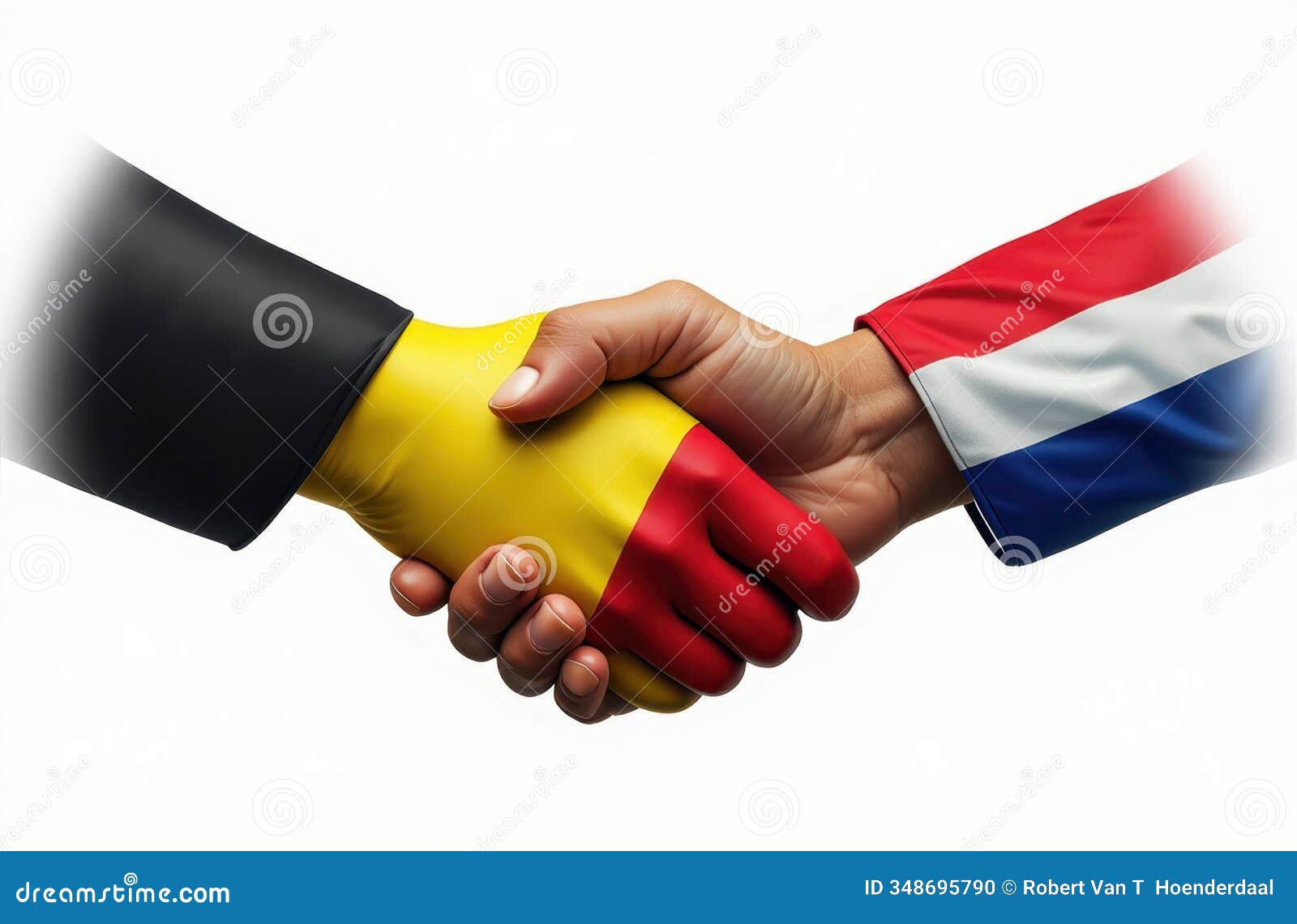 A Dutch Hand Shaking a Belgium Hand at 6-12-2024 Stock Illustration ...