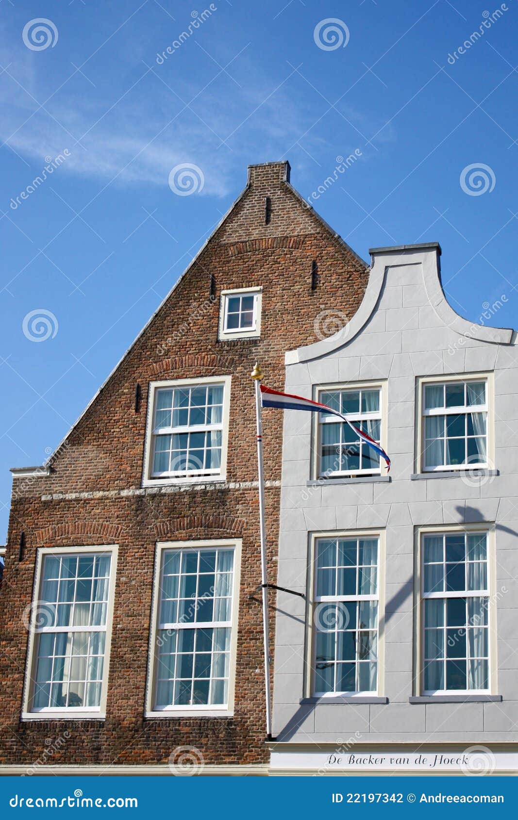 Dutch historic facades stock photo. Image of flag, facade - 22197342