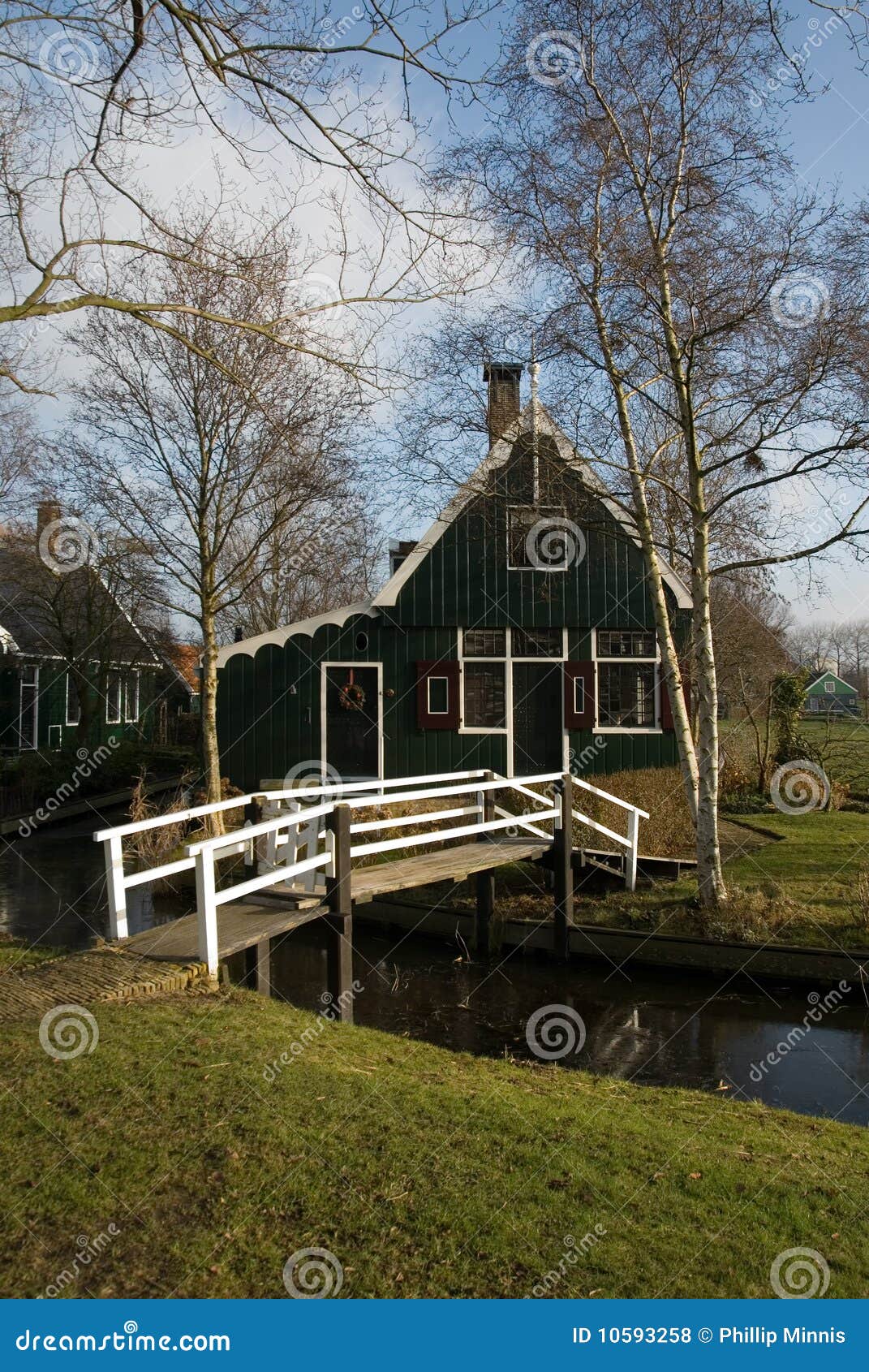 Dutch House stock photo. Image of footbridge, clouds - 10593258