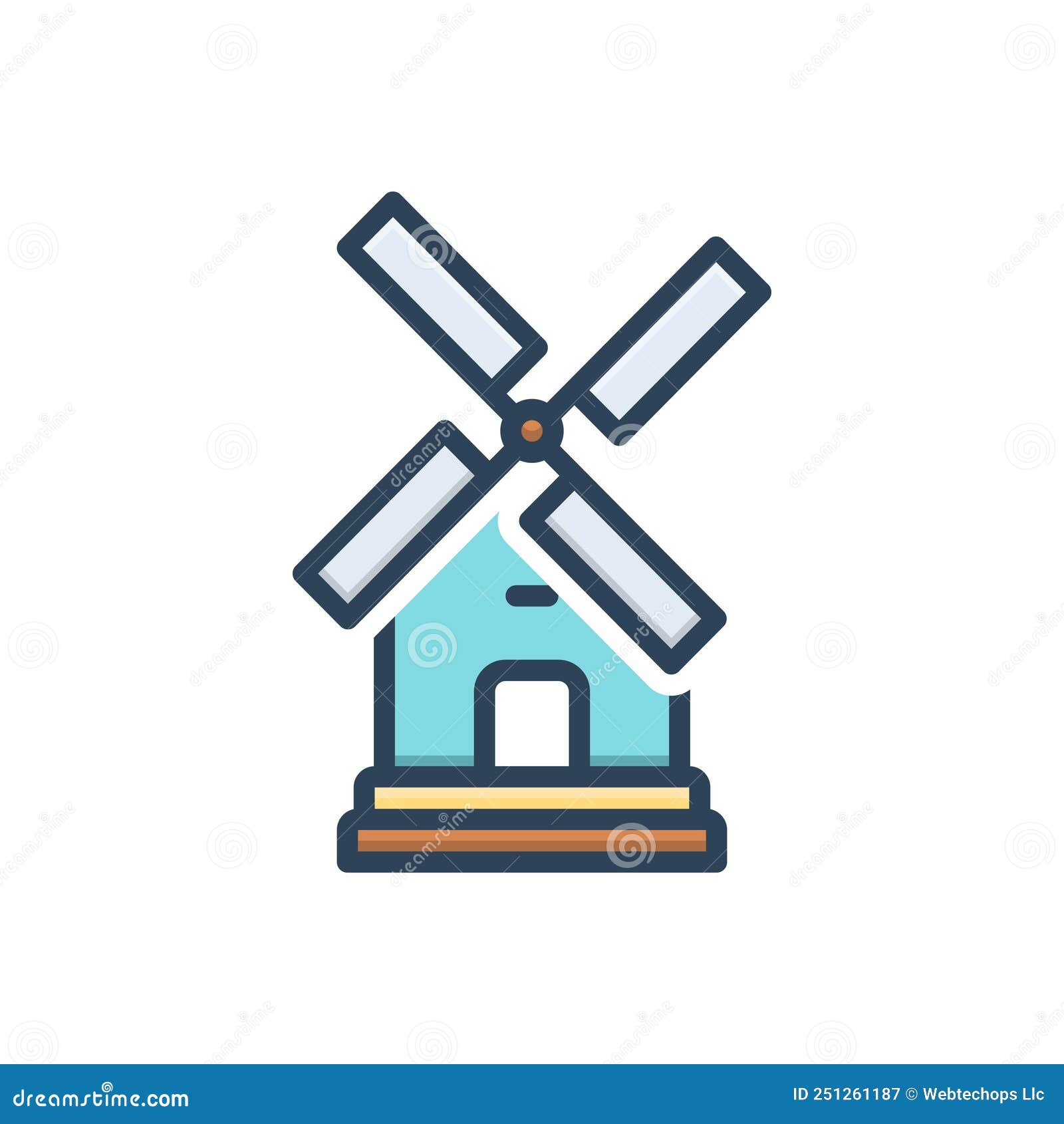 Color Illustration Icon for Dutch, Wind Mill and Energy Stock ...