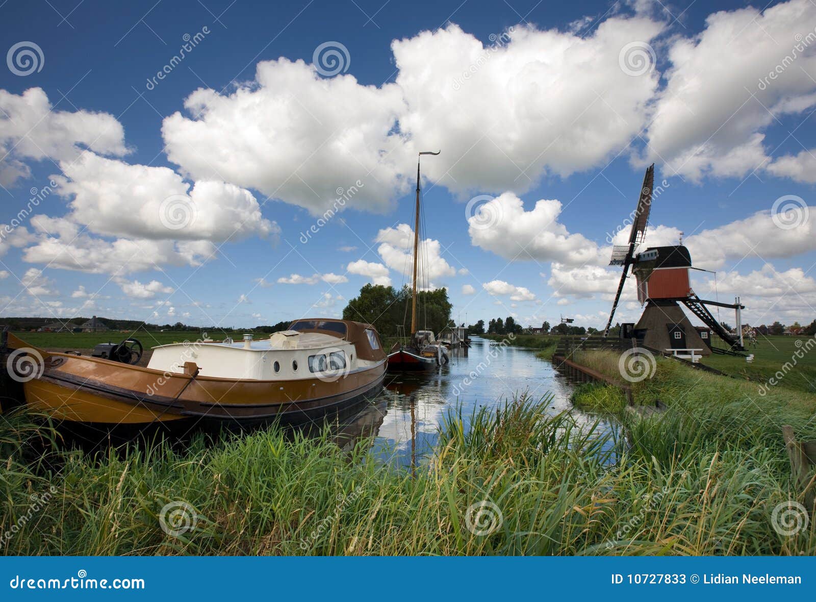 Dutch landscape stock image. Image of river, netherlands - 10727833