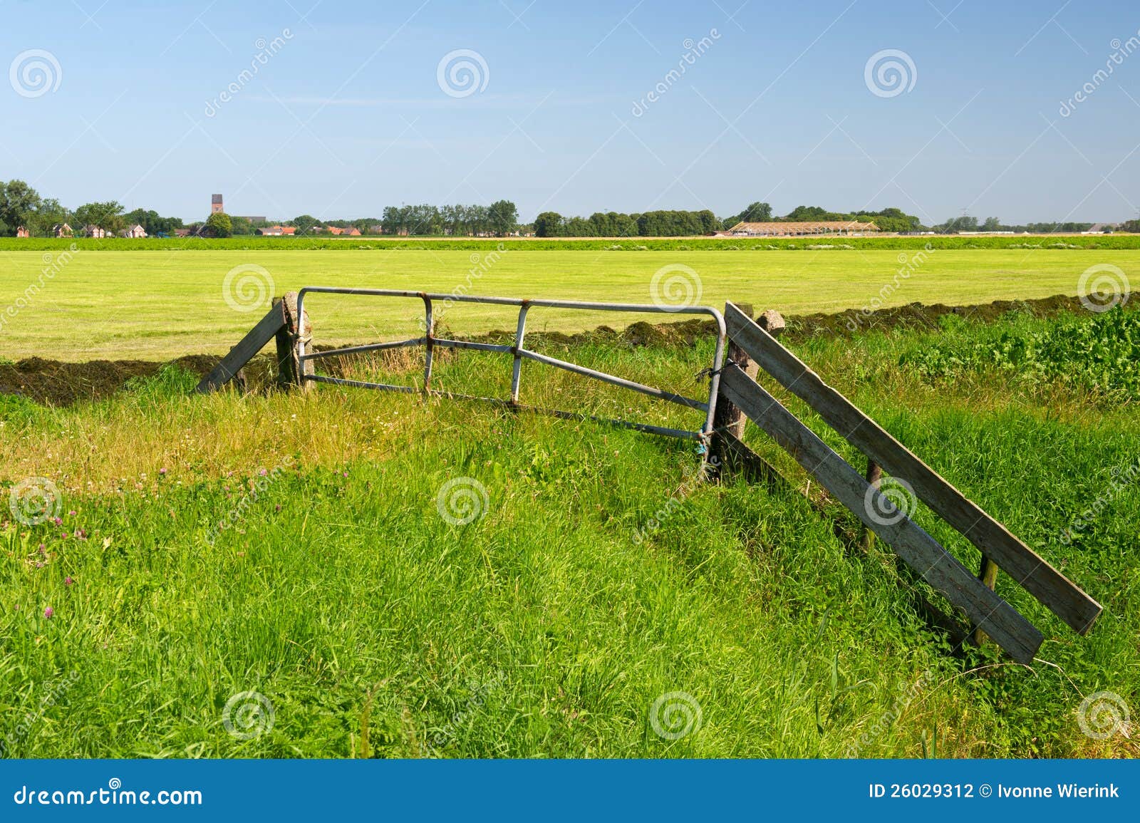 Groningen Landscape With Octagonal Watermill De Fraeylemamolen On The ...