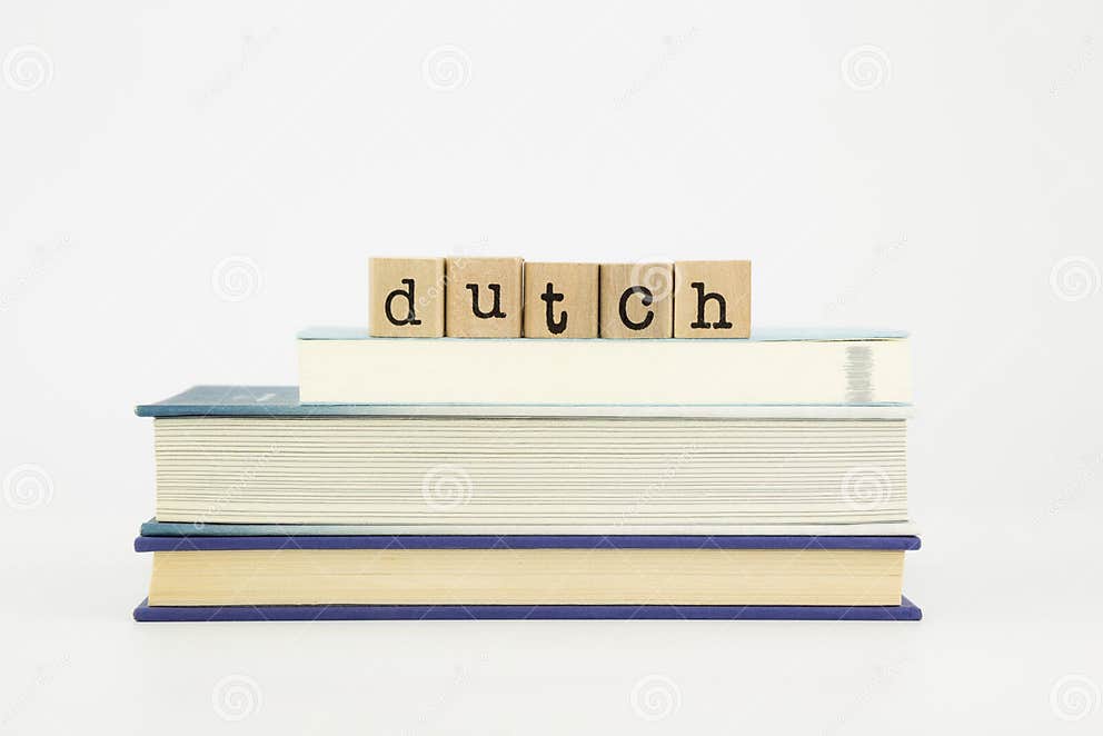 Dutch Language Word on Wood Stamps and Books Stock Photo - Image of ...