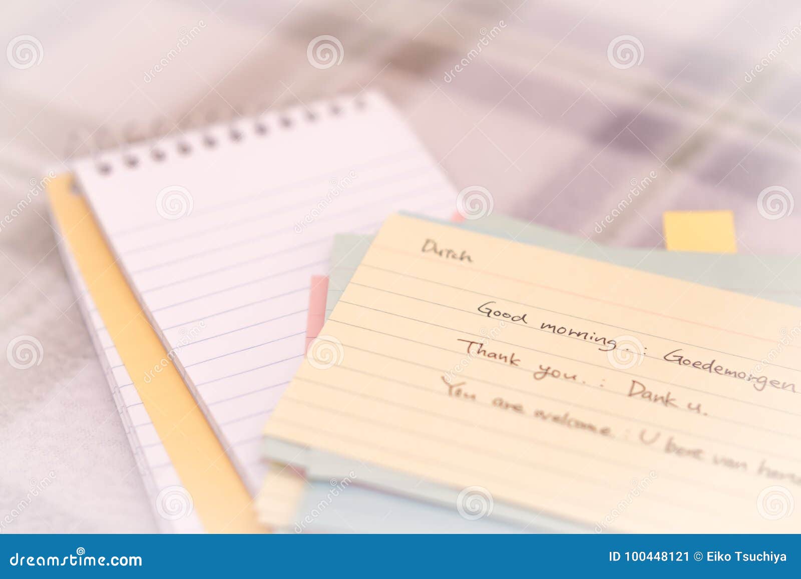 Dutch; Learning New Language Writing Greetings on the Notebook Stock ...