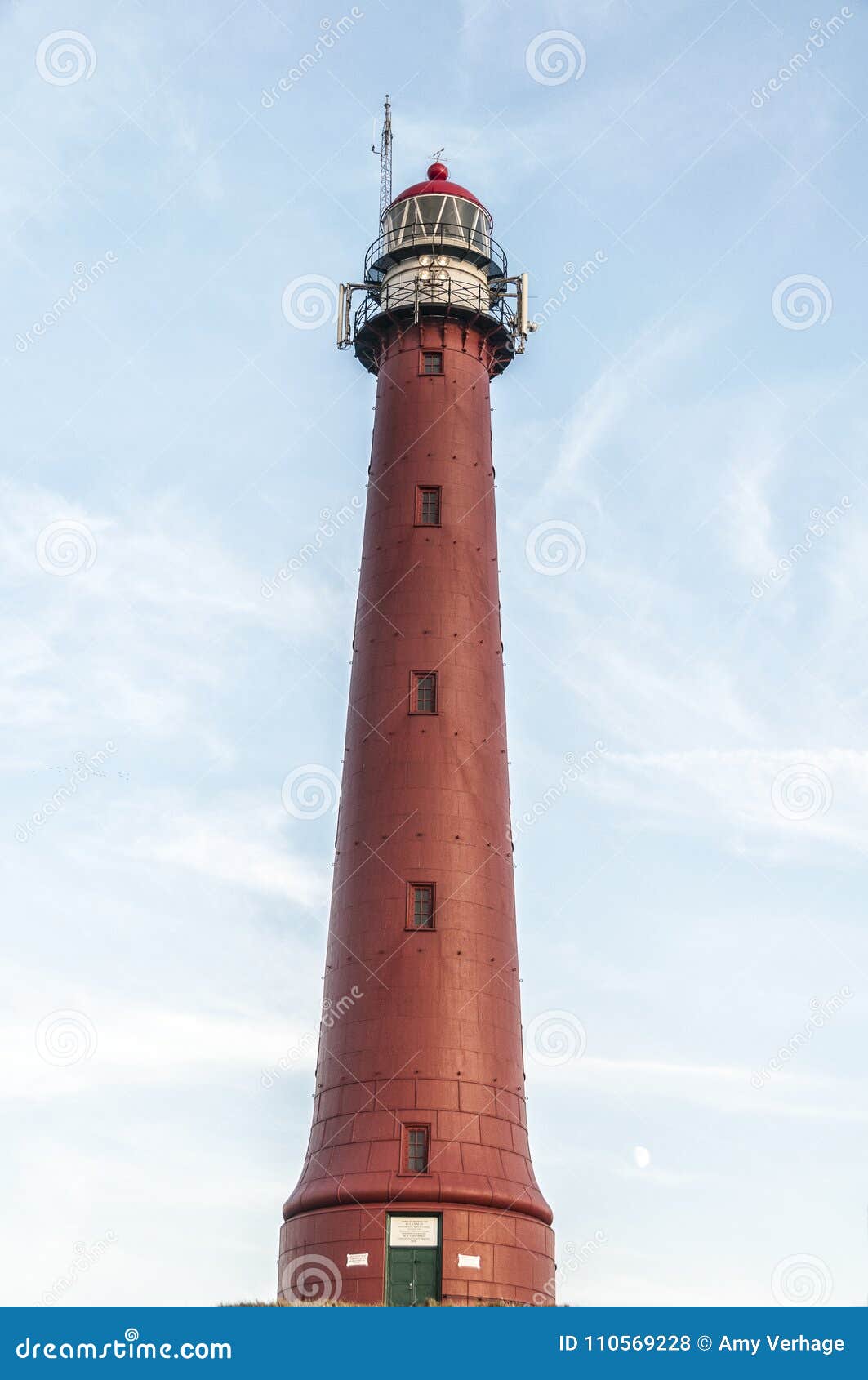 Large and High Dutch Lighthouse Stock Photo - Image of blue ...