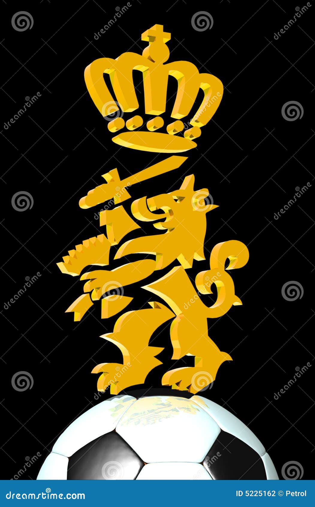 Dutch lion stock illustration. Illustration of ball, golden - 5225162