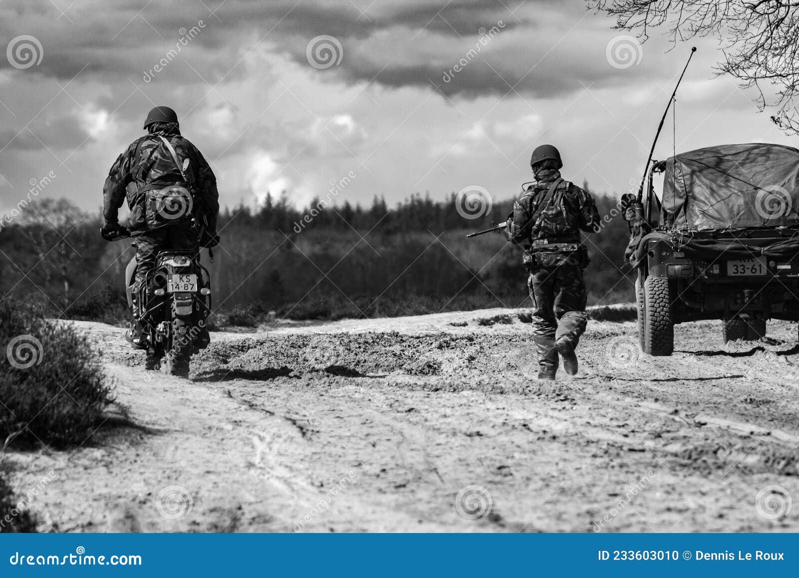 Dutch Military Practicing Black and White Editorial Image - Image of ...