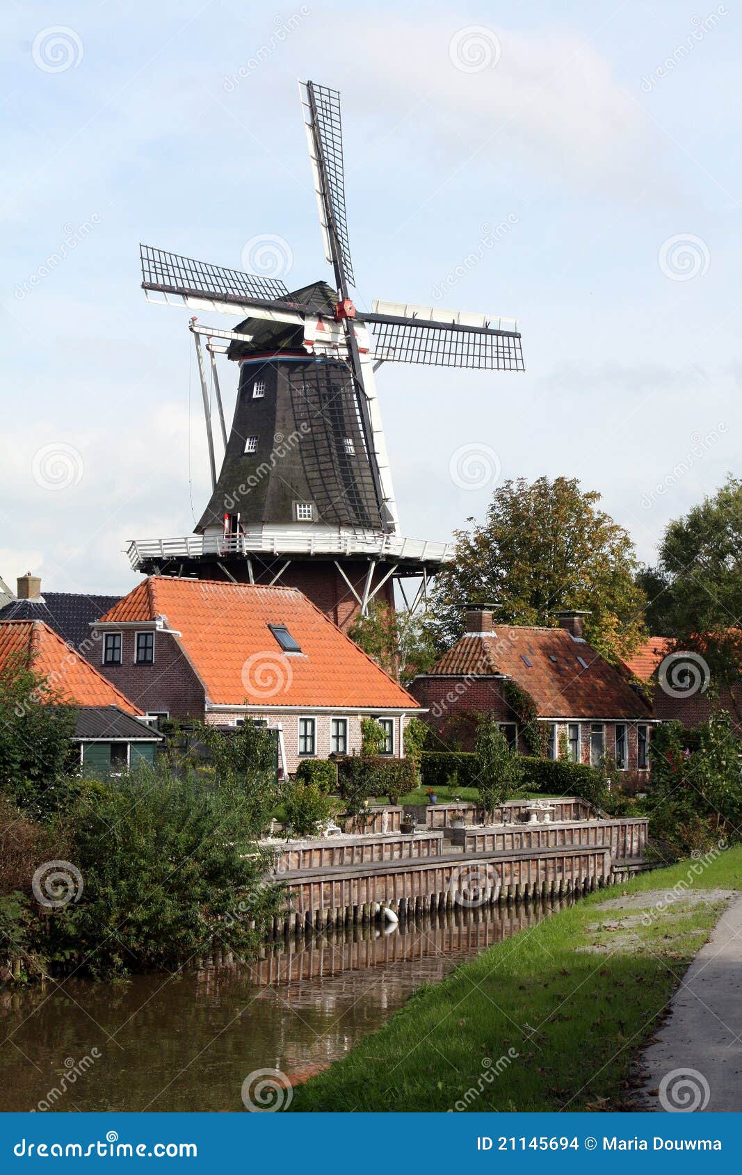 Dutch mill stock photo. Image of buildings, groningen - 21145694