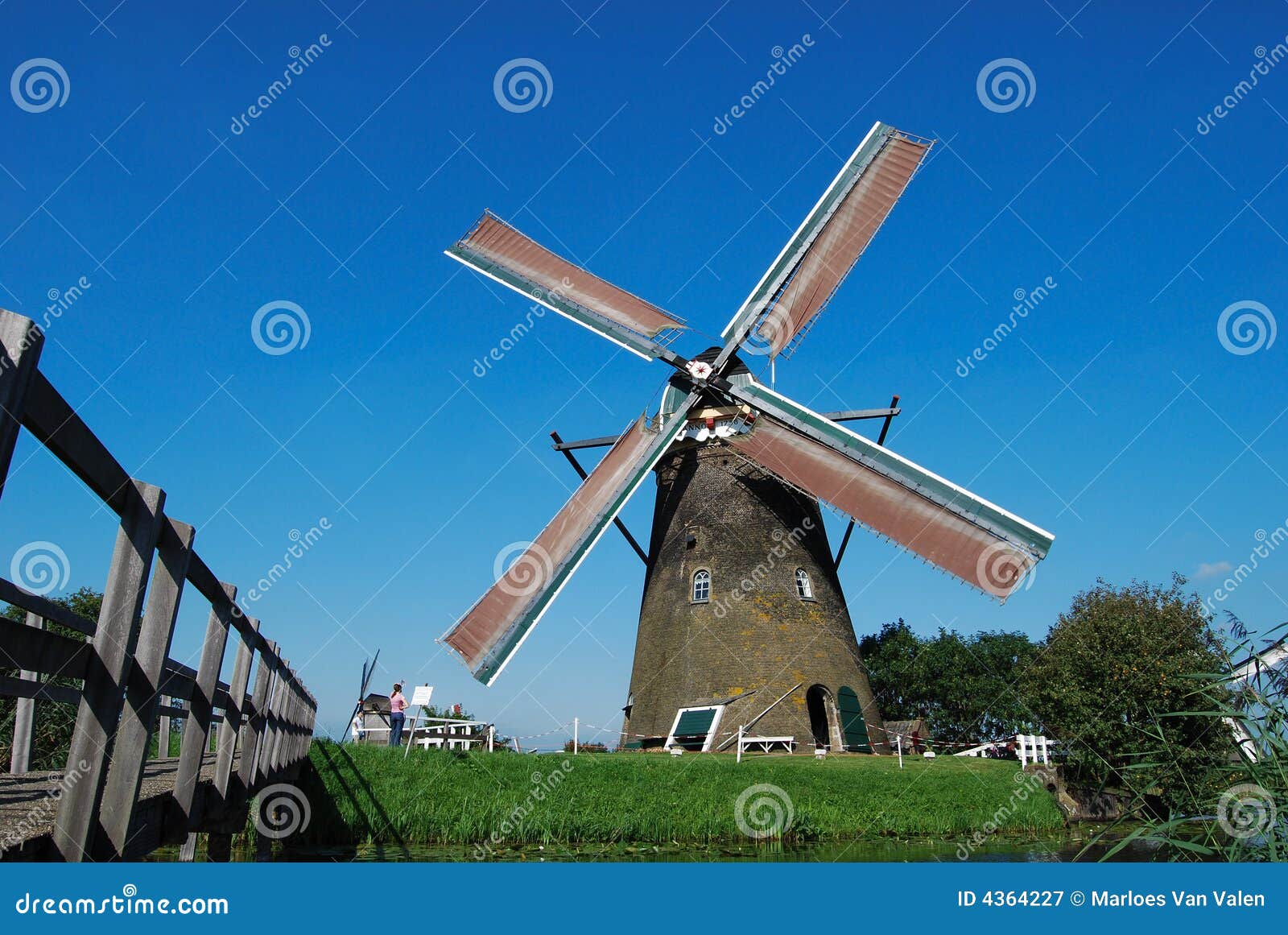 Dutch Mill on the Waterside Stock Image - Image of outside, milling ...