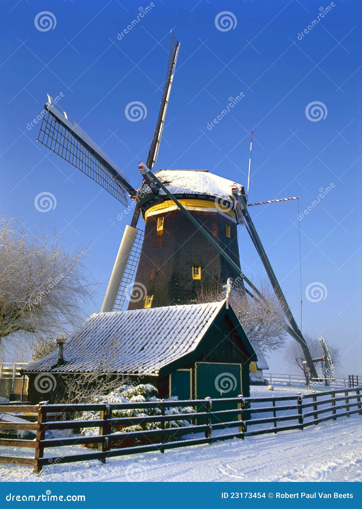 Dutch Mill In Landscape Royalty-Free Stock Photo | CartoonDealer.com ...