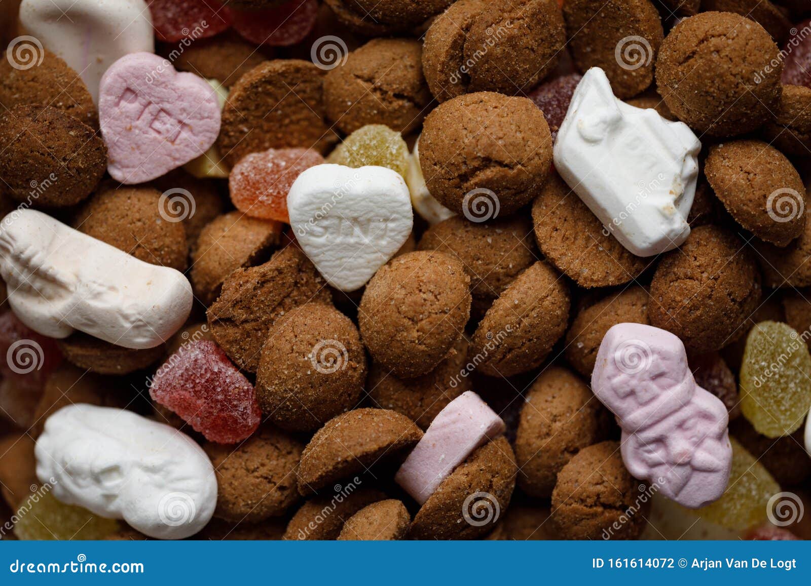 Dutch Mixed Candy and Pepernoten Eaten during Sinterklaas Feast Stock ...