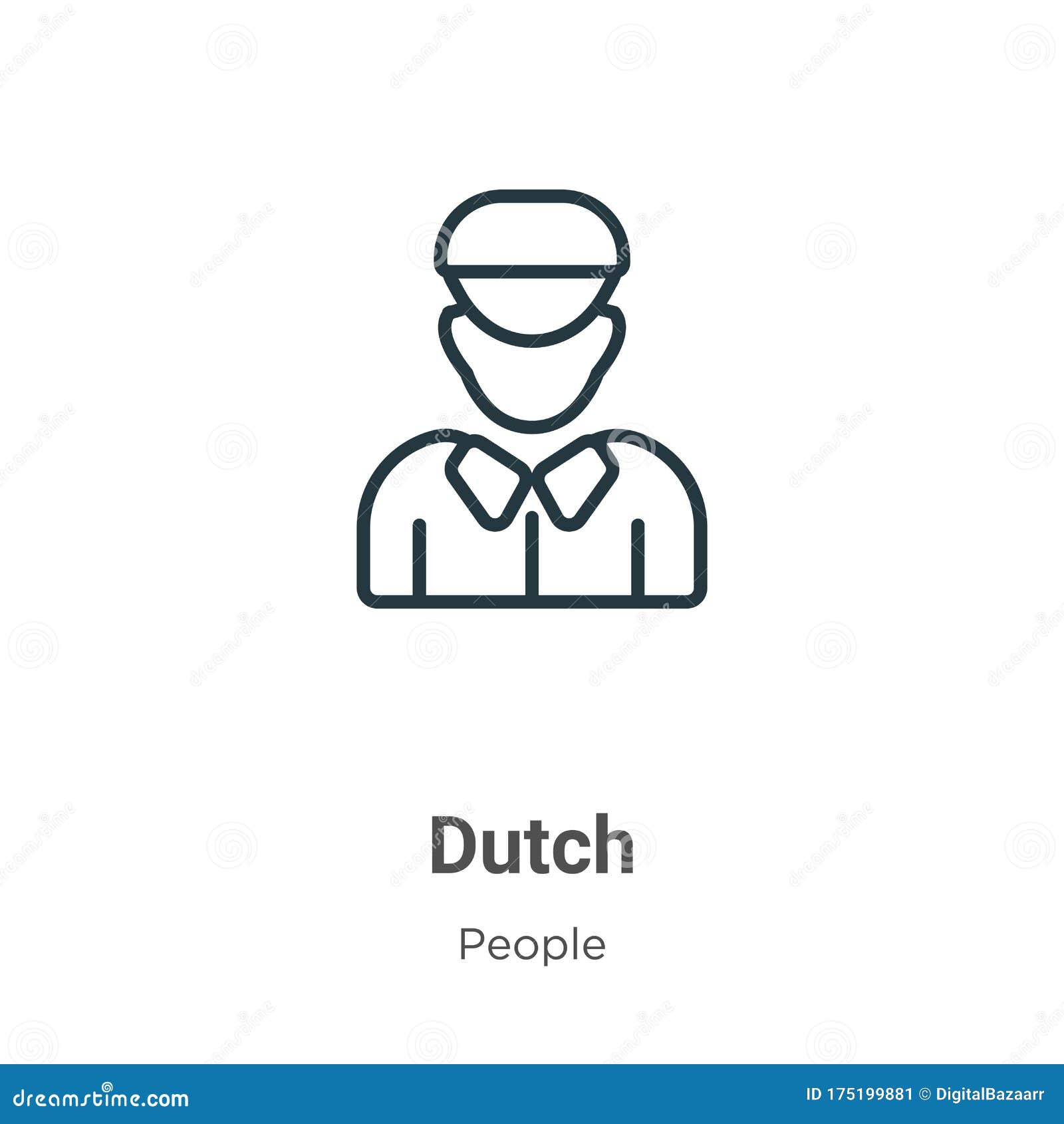Dutch Outline Vector Icon. Thin Line Black Dutch Icon, Flat Vector ...