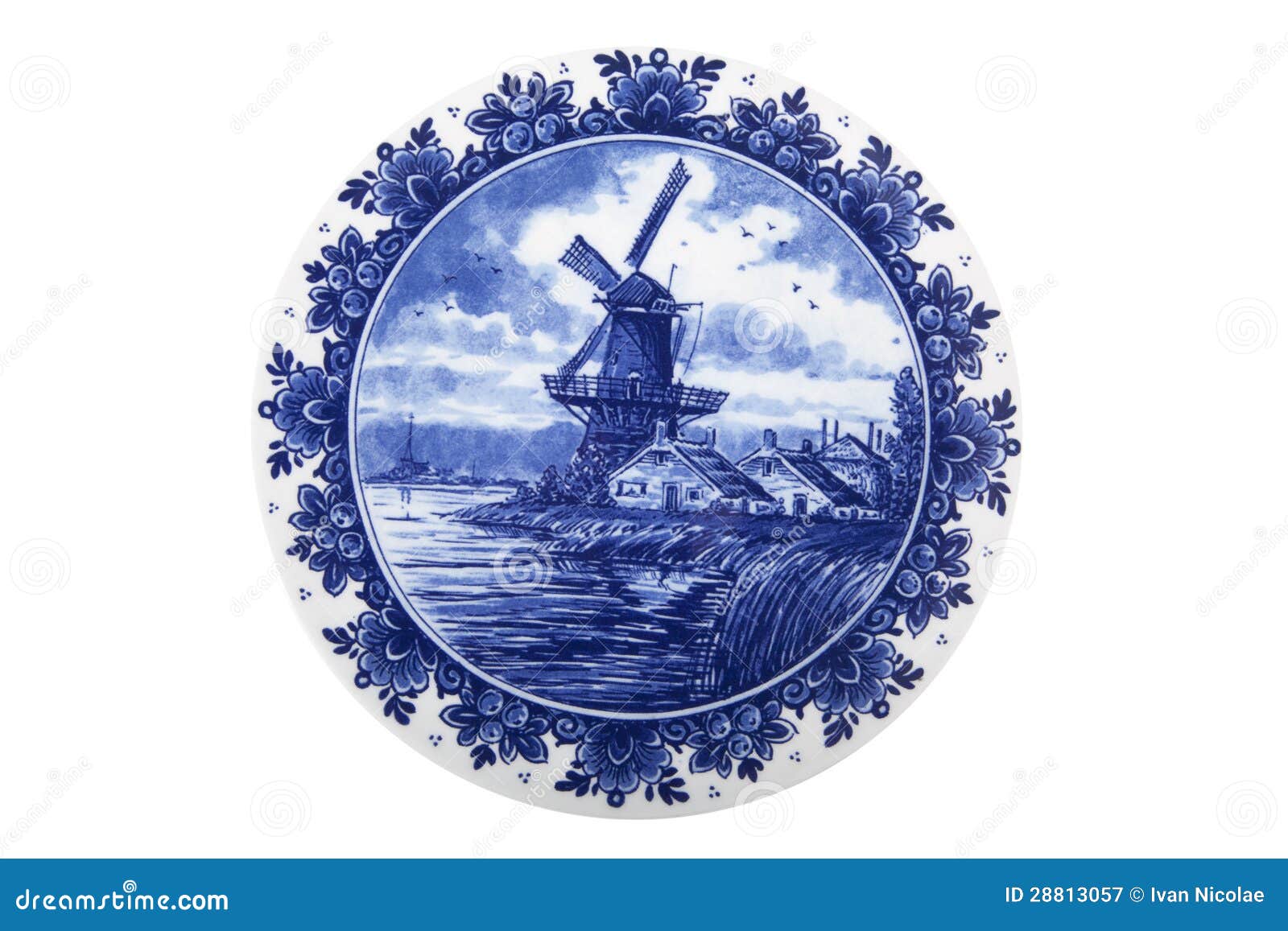 Dutch painted plate stock image. Image of ornament, empty - 28813057