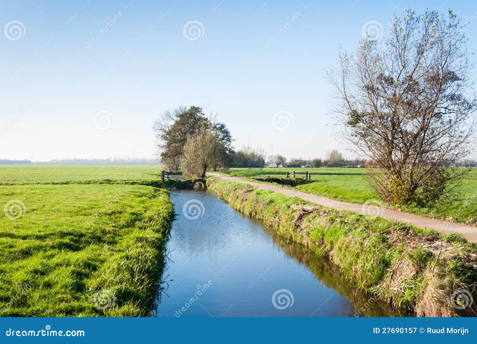 Dutch Polder Landscape in Autumn Stock Image - Image of characteristic ...