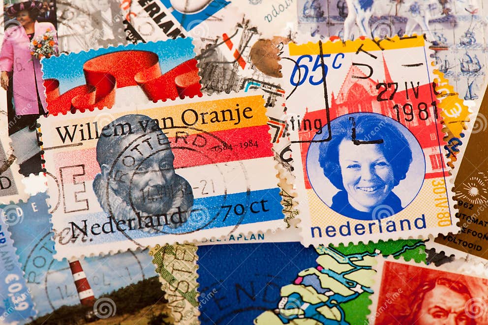 Dutch post stamps editorial photography. Image of flag - 29112502