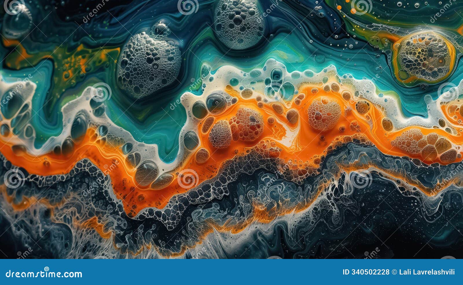 Dutch Pour Painting, Marbling, Different Forms and Structures Stock ...