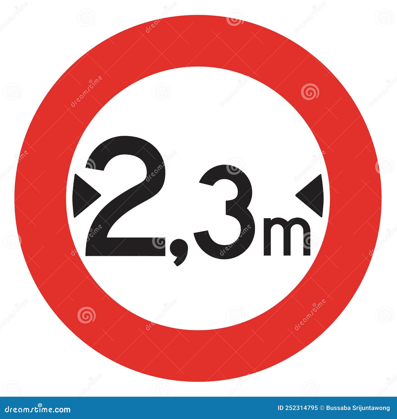 A Dutch Prohibition Sign - Width Limit Stock Illustration ...