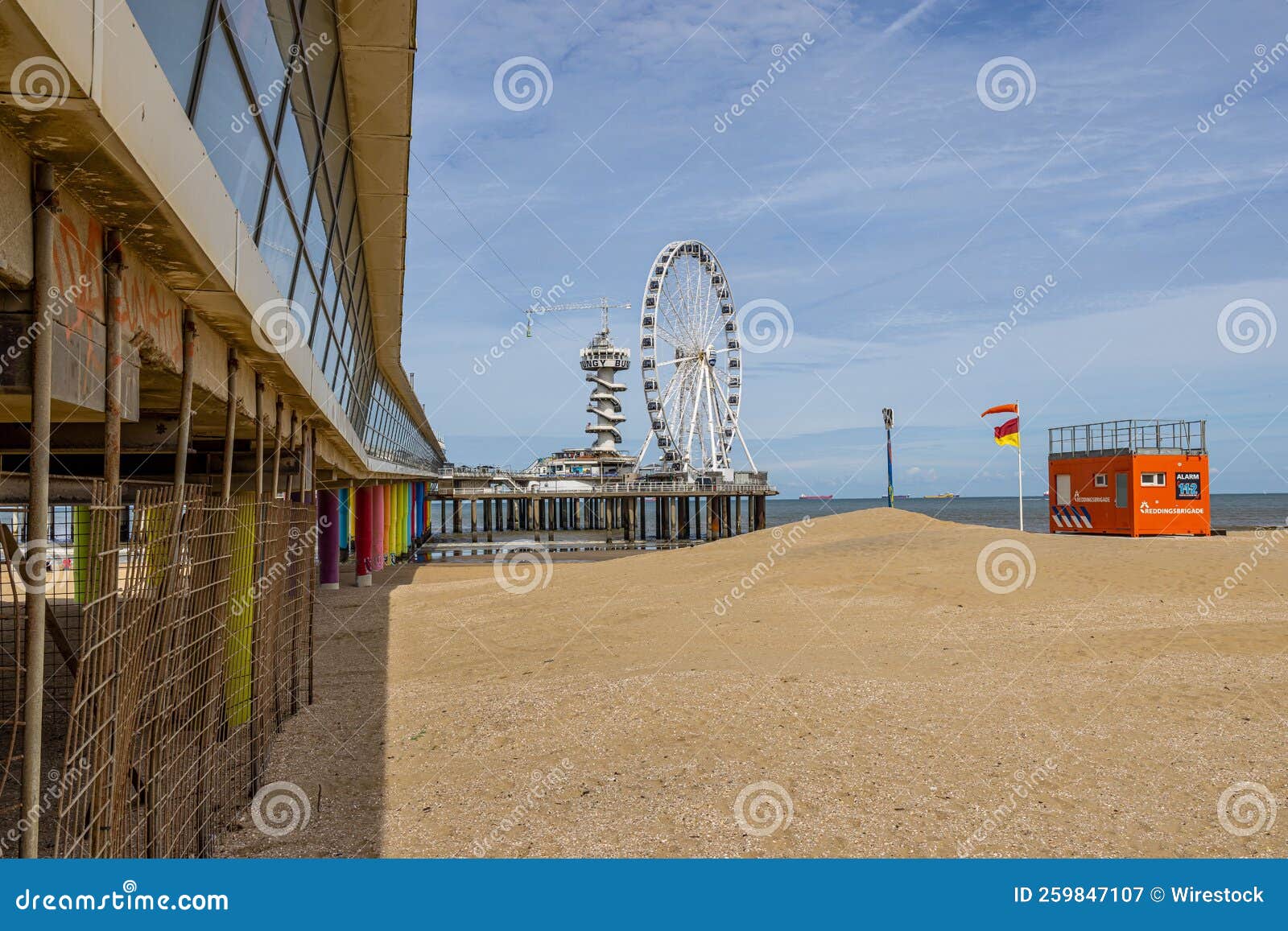 Dutch Rescue Brigade Post on the Beach with the Scheveningen Pie in the ...