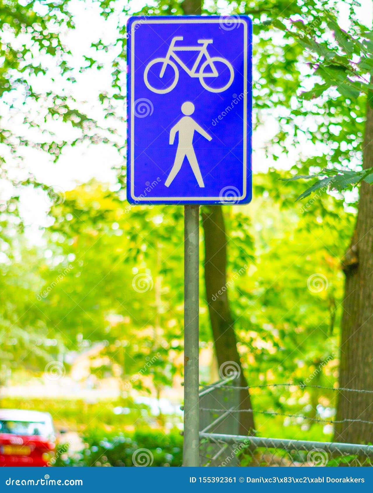 Dutch Road Sign Bicycle and Footpath Stock Image - Image of regulation ...