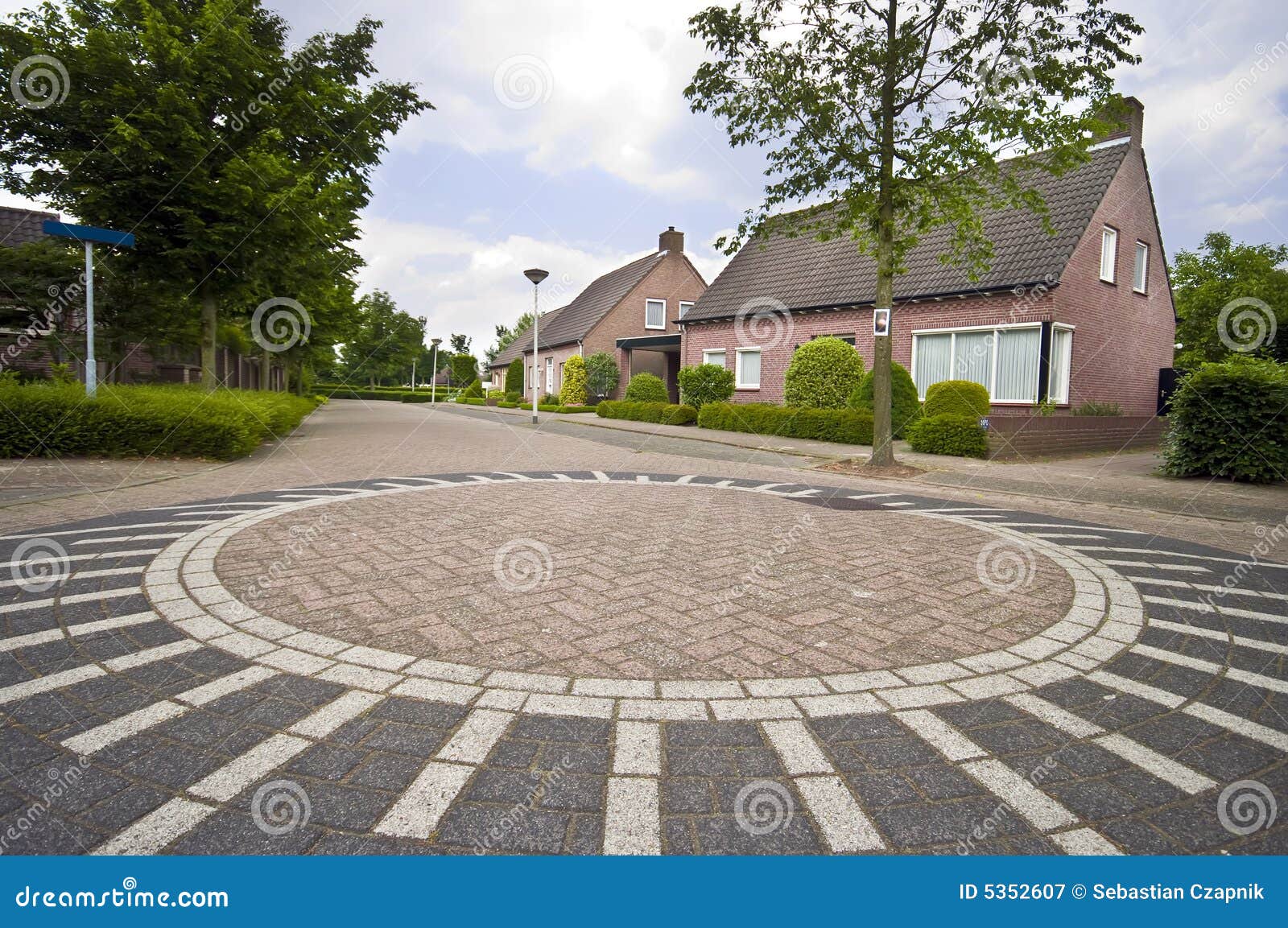 Dutch roundabout stock image. Image of detached, cobblestones - 5352607
