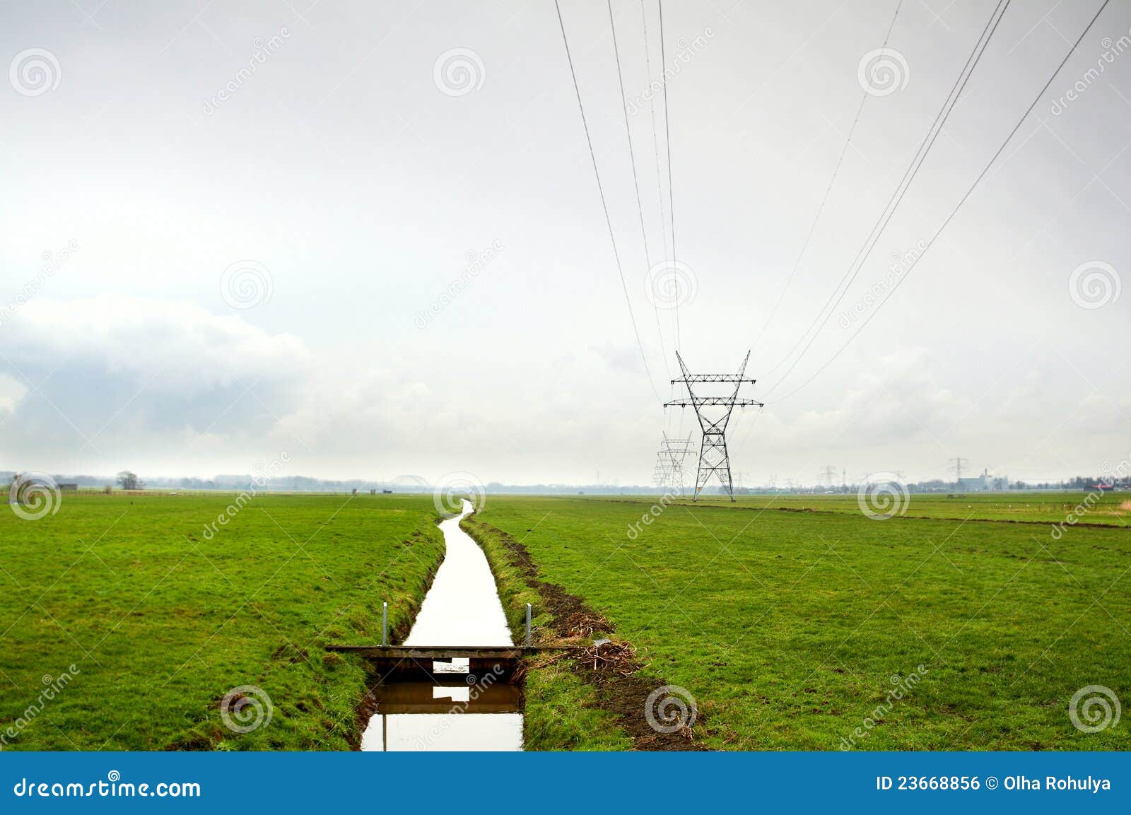 Dutch rural flat landscape stock photo. Image of cloud - 23668856