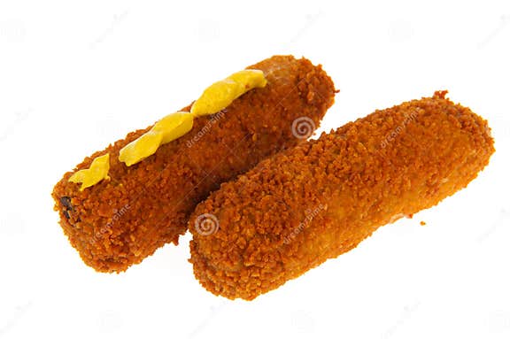 Dutch snack kroket stock image. Image of mustard, baked - 21338899