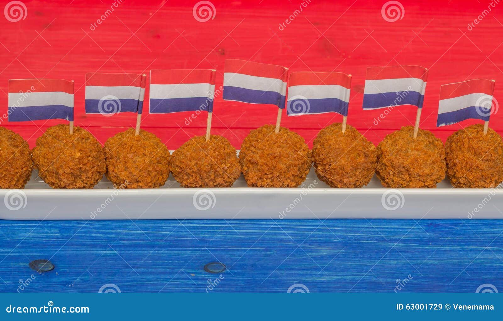 Dutch Snacks with Little Dutch Flags Stock Image - Image of stick ...