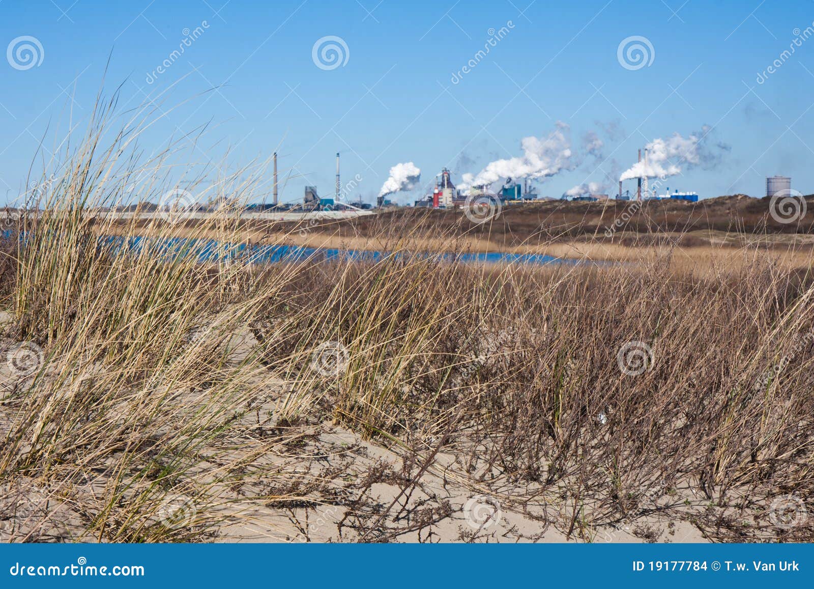 Dutch Steel Factory Seen from the Coast Stock Photo - Image of ...