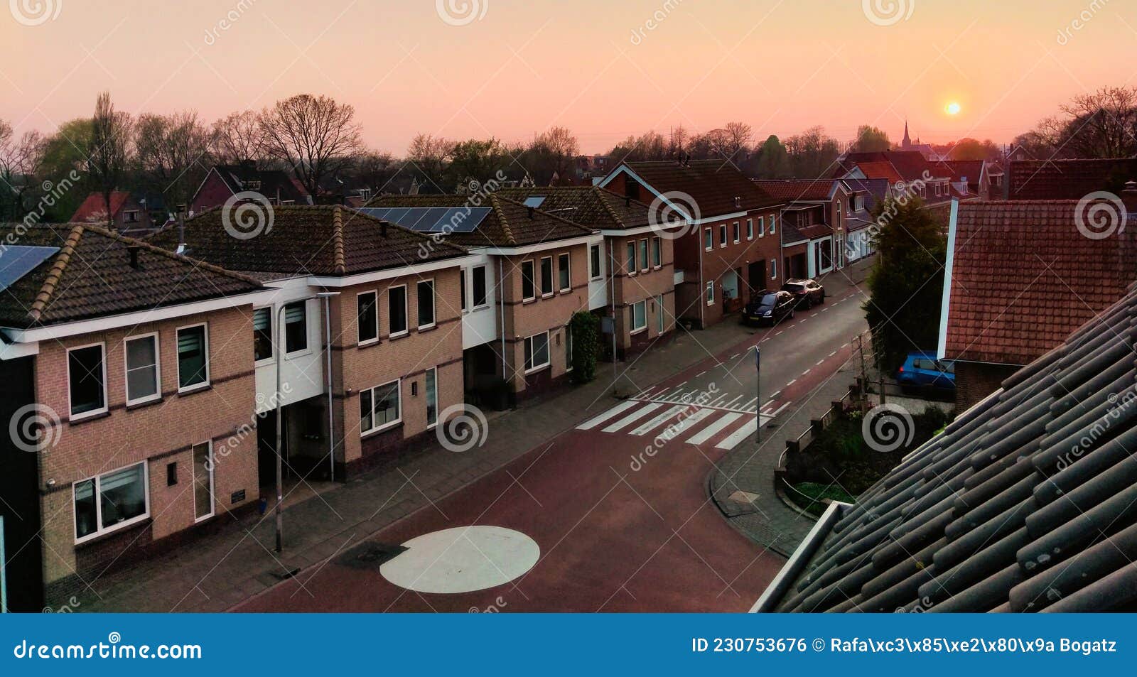 Dutch street stock photo. Image of vehicle, dusk, waterway - 230753676