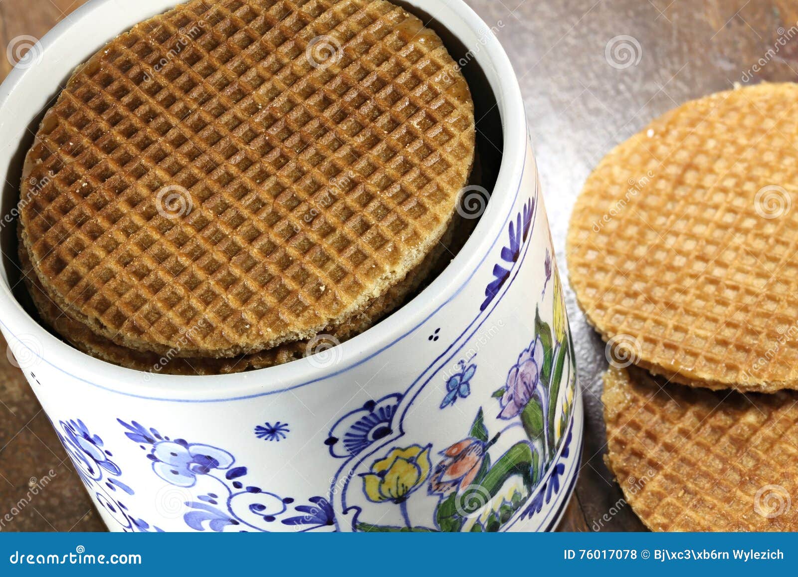 Dutch syrup waffles stock photo. Image of delfts, retain - 76017078