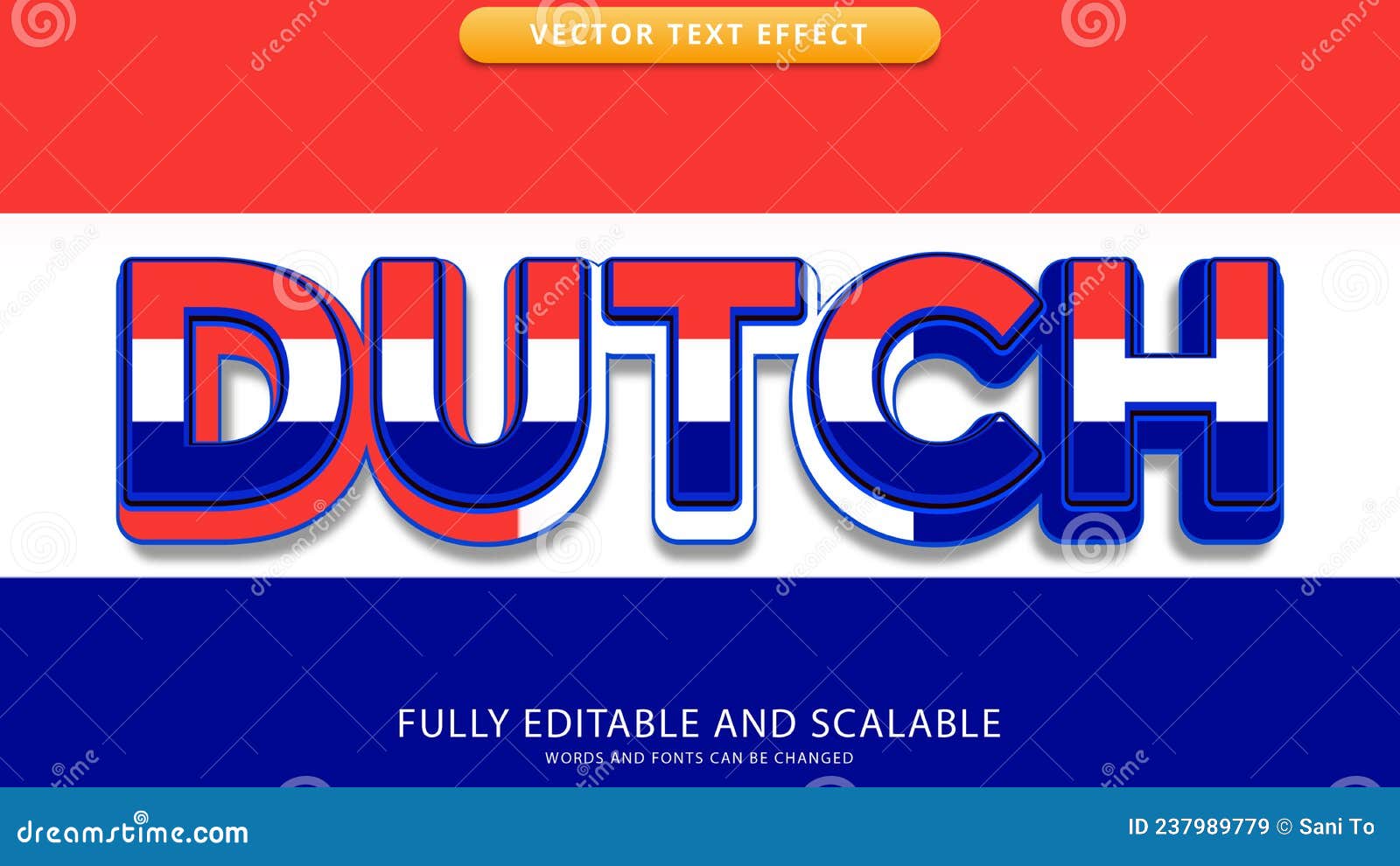 Dutch Text Effect Editable Eps File Stock Vector - Illustration of ...