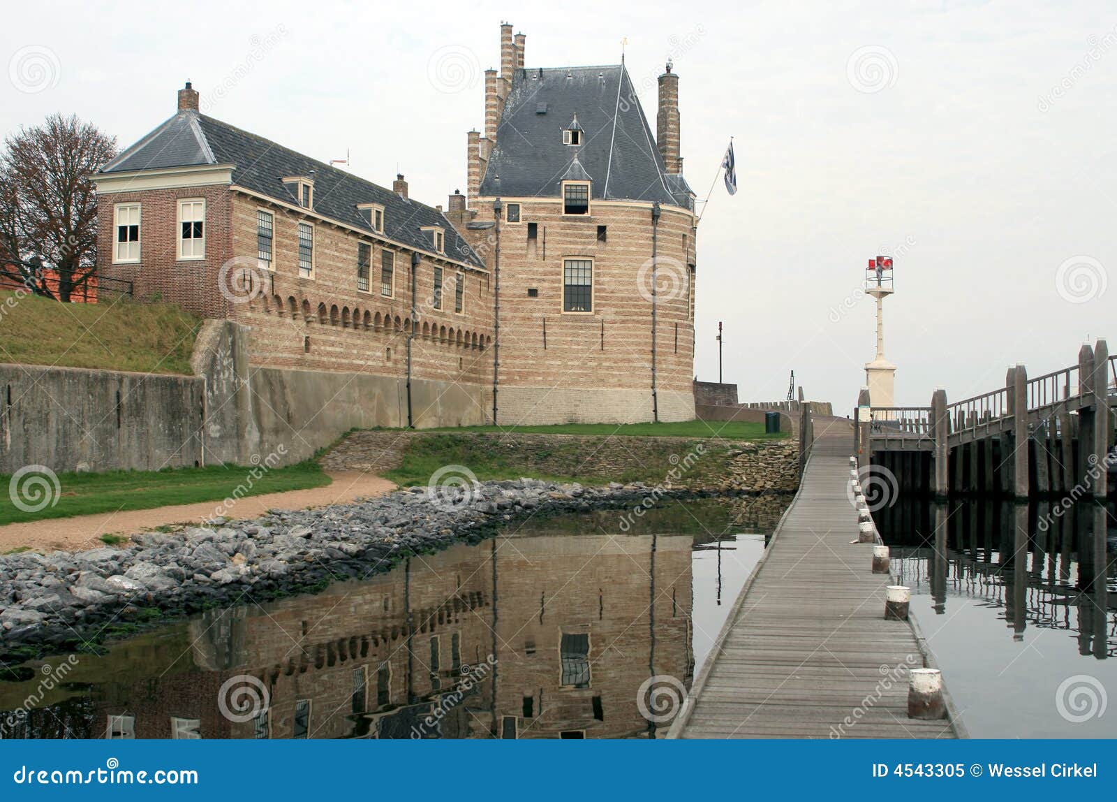 Dutch Tower and Stepped Gable Stock Image - Image of mooring ...