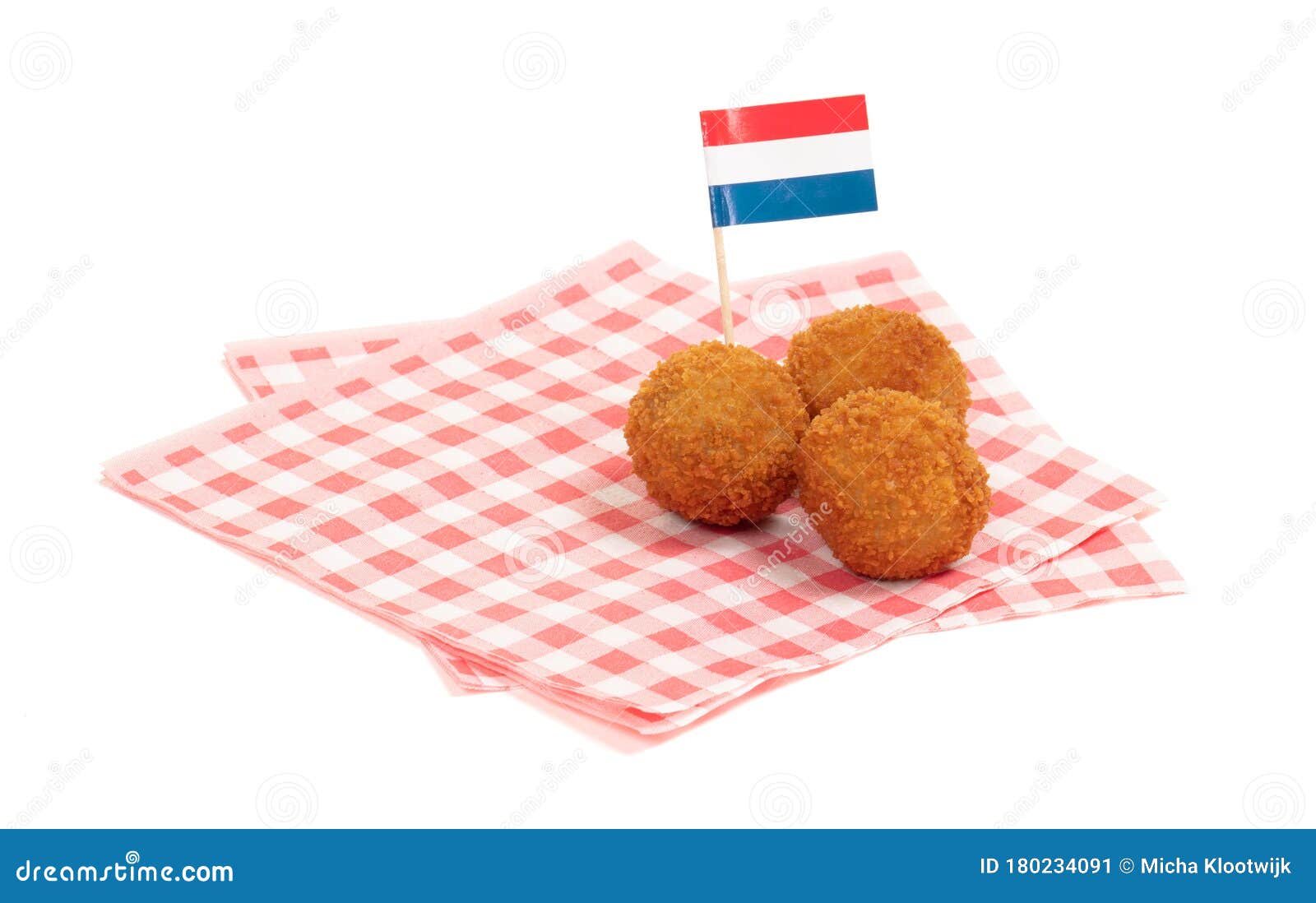 Dutch Traditional Snack Bitterbal with a Dutch Flag Stock Image - Image ...