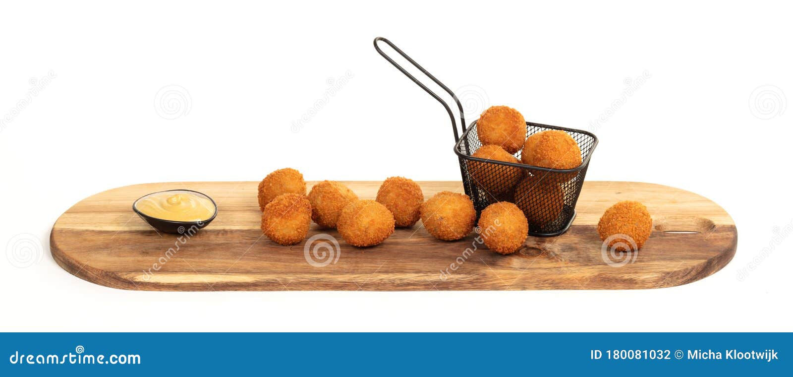 Dutch Traditional Snack Bitterbal on a Serving Board Stock Photo ...