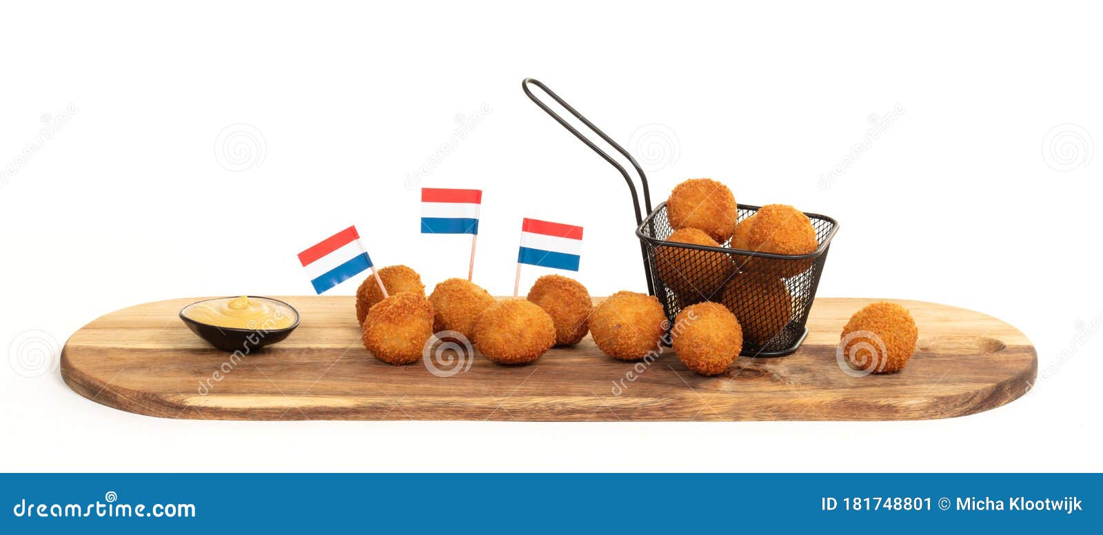 Dutch Traditional Snack Bitterbal on a Serving Board Stock Image ...