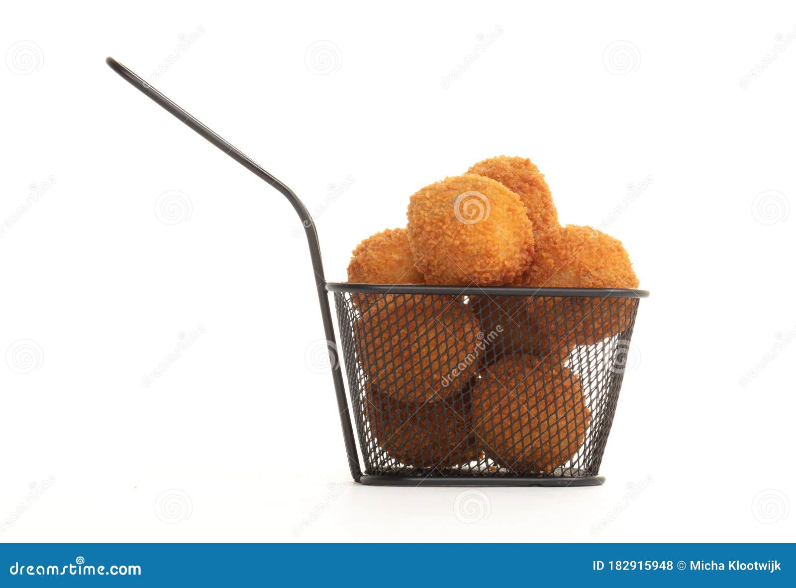 Dutch Traditional Snack Bitterbal in a Small Basket Stock Photo - Image ...