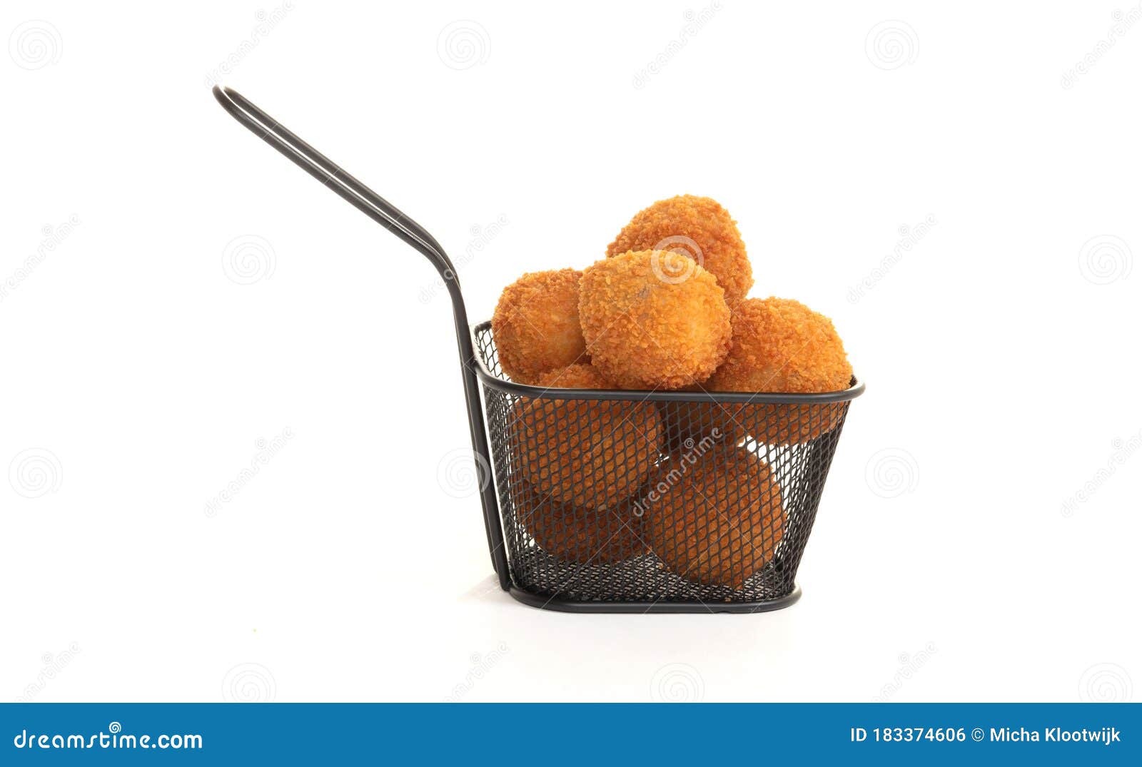 Dutch Traditional Snack Bitterbal in a Small Basket Stock Photo - Image ...