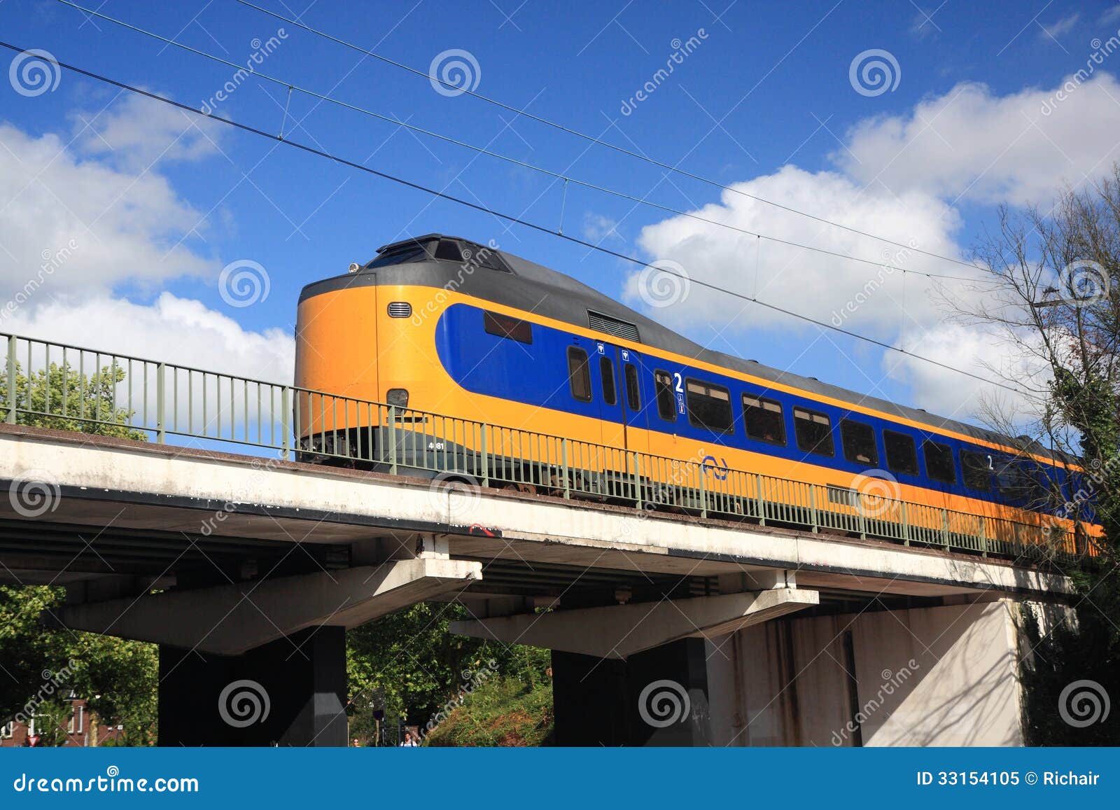 Dutch Train Crossing Bridge Editorial Image - Image of travel ...